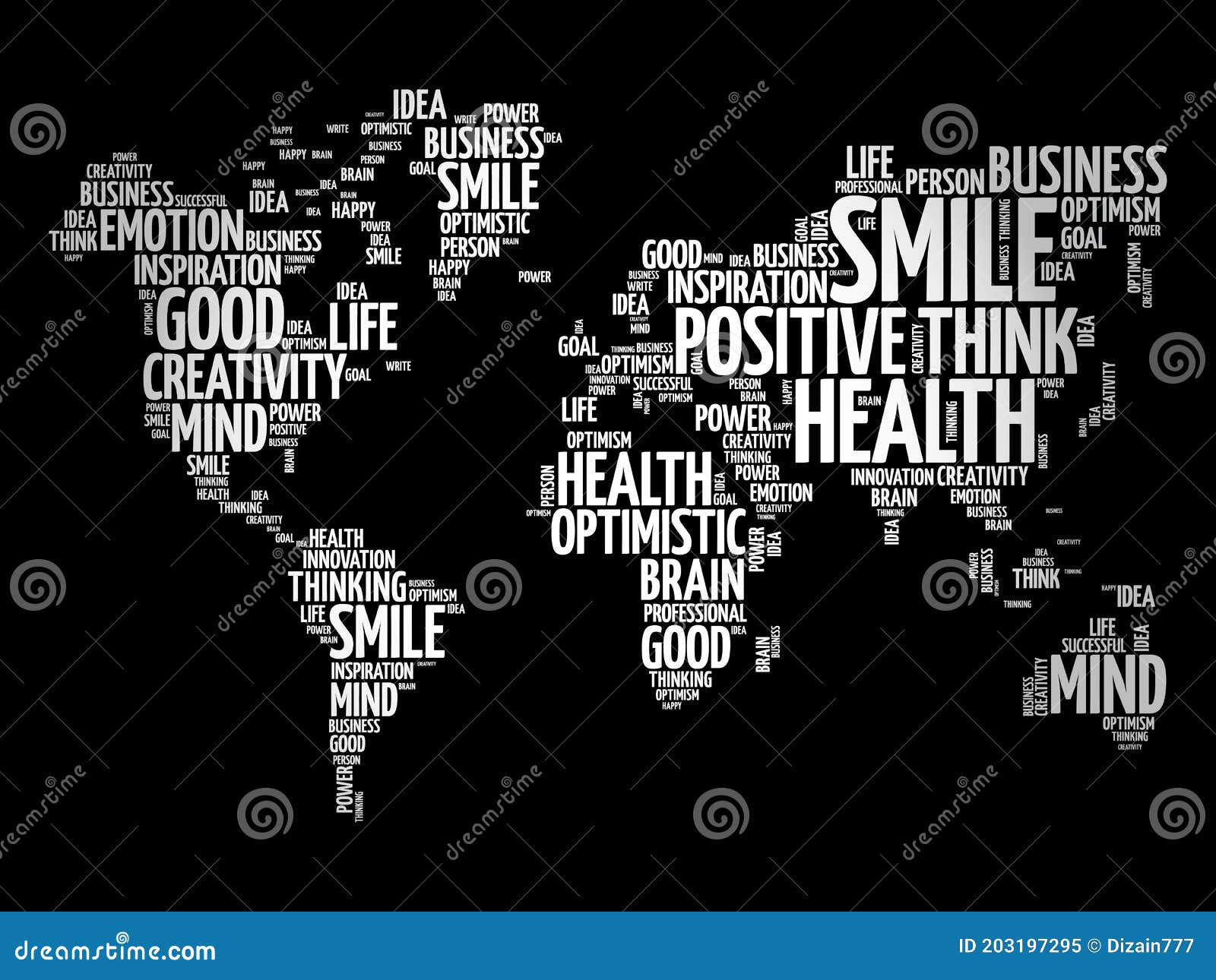 Positive Thinking Word Cloud Stock Illustration - Illustration of ...