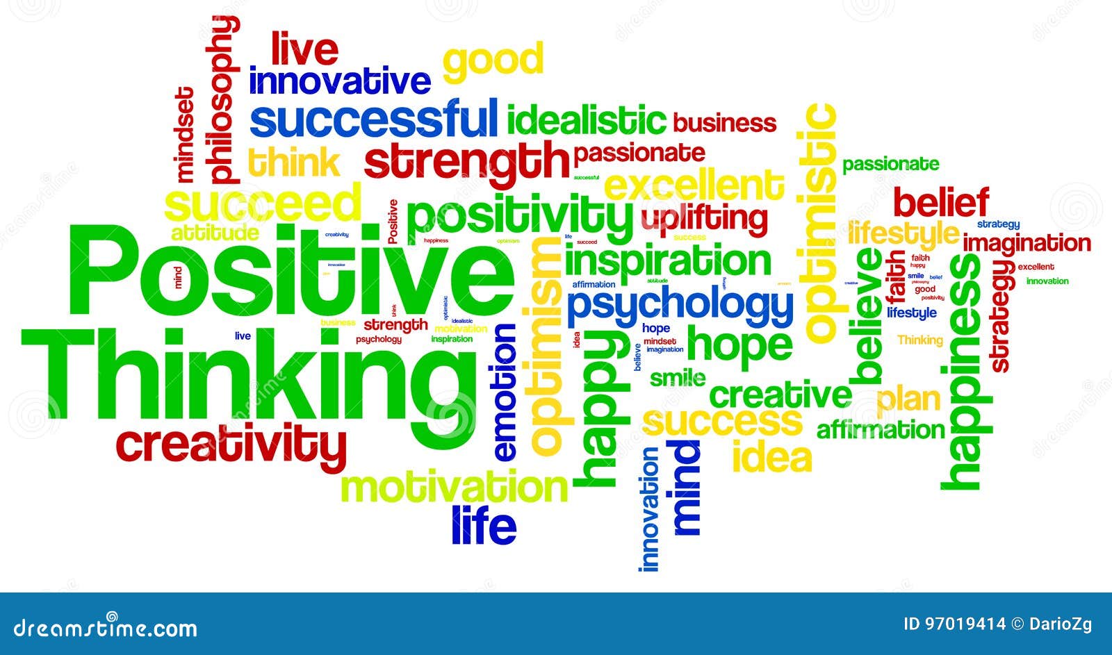 Positive Thinking Word Cloud Stock Illustration - Illustration of ...