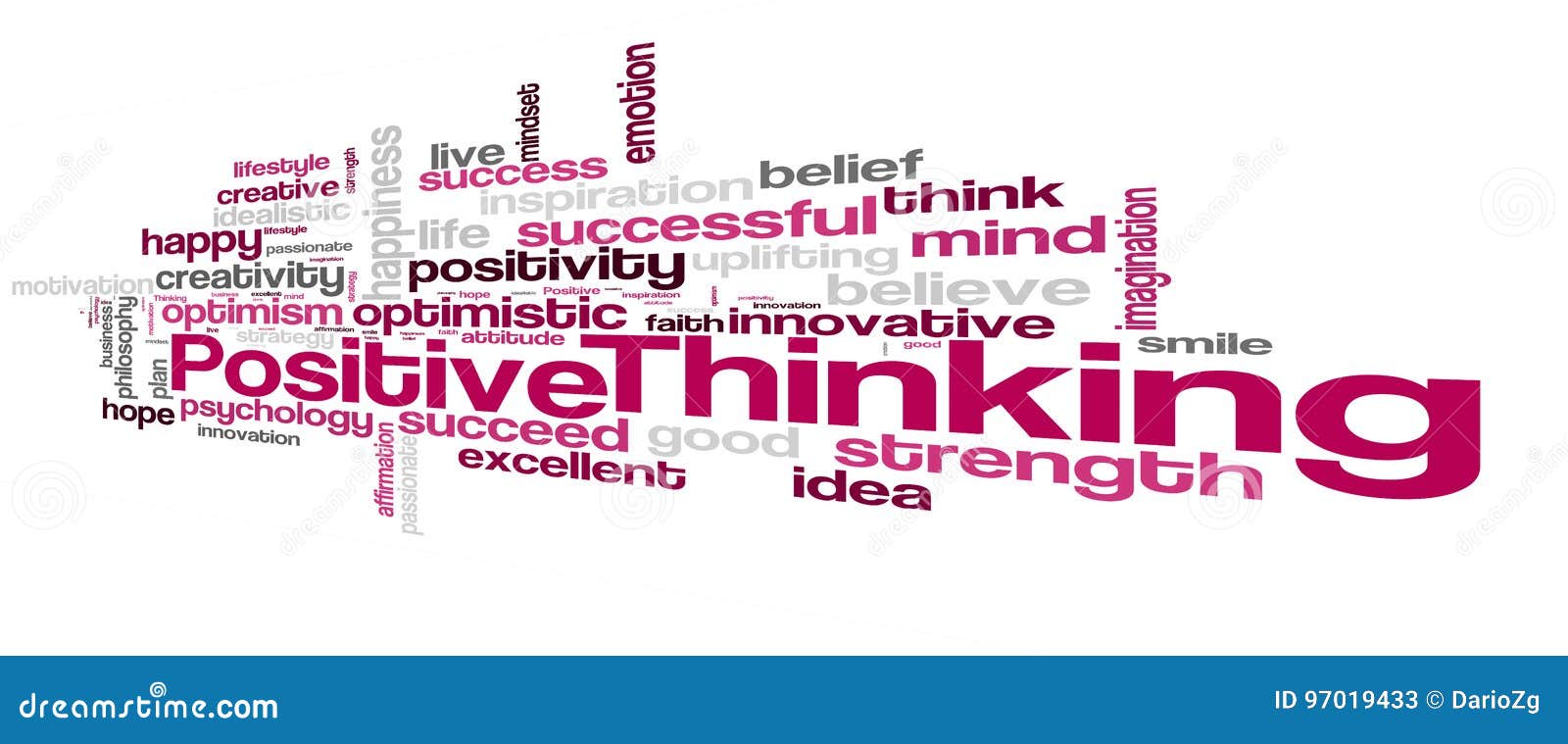 Positive Thinking Word Cloud Stock Illustration - Illustration of ...