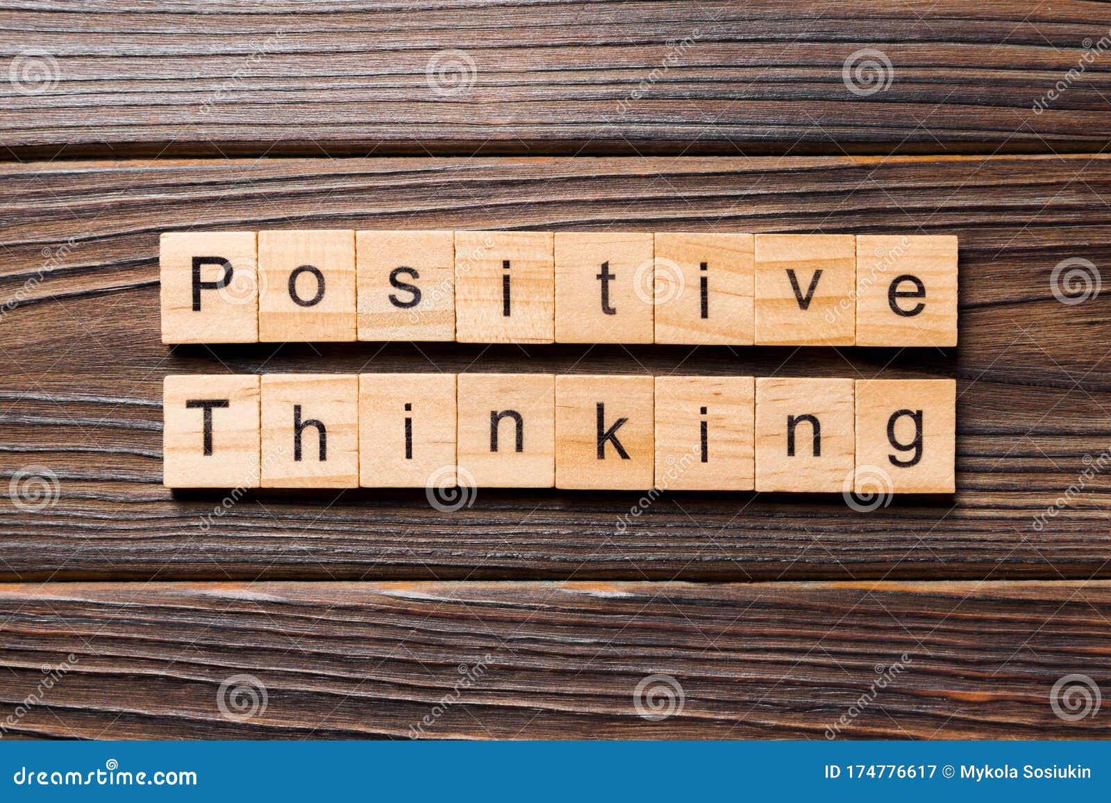 Positive Thinking Word Written on Wood Block. Positive Thinking Text on ...