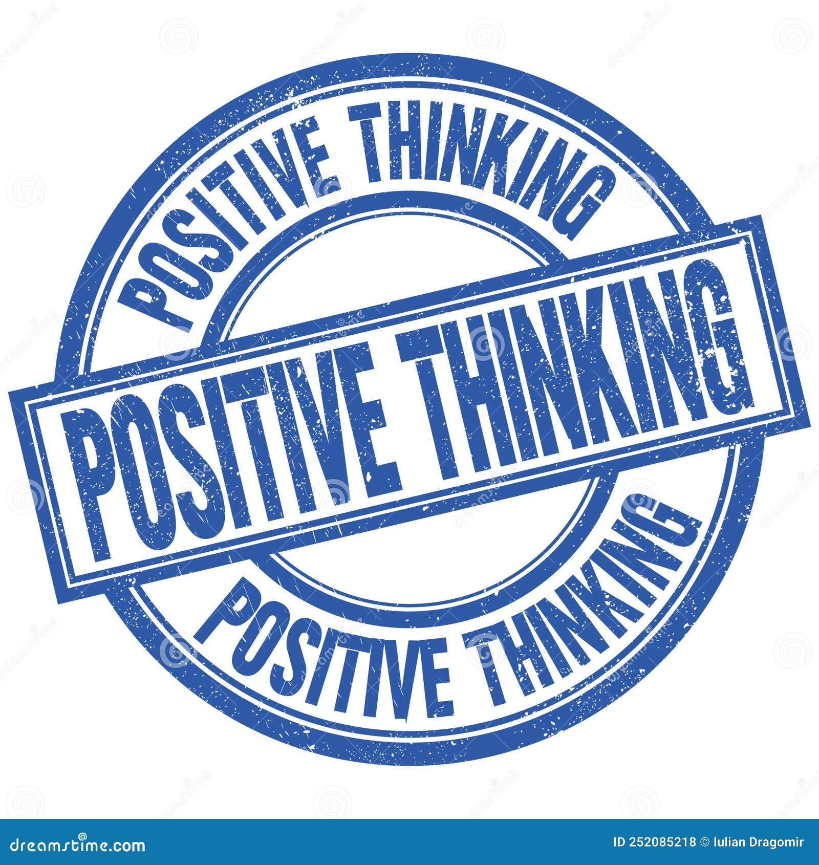 POSITIVE THINKING Written Word on Blue Stamp Sign Stock Illustration ...