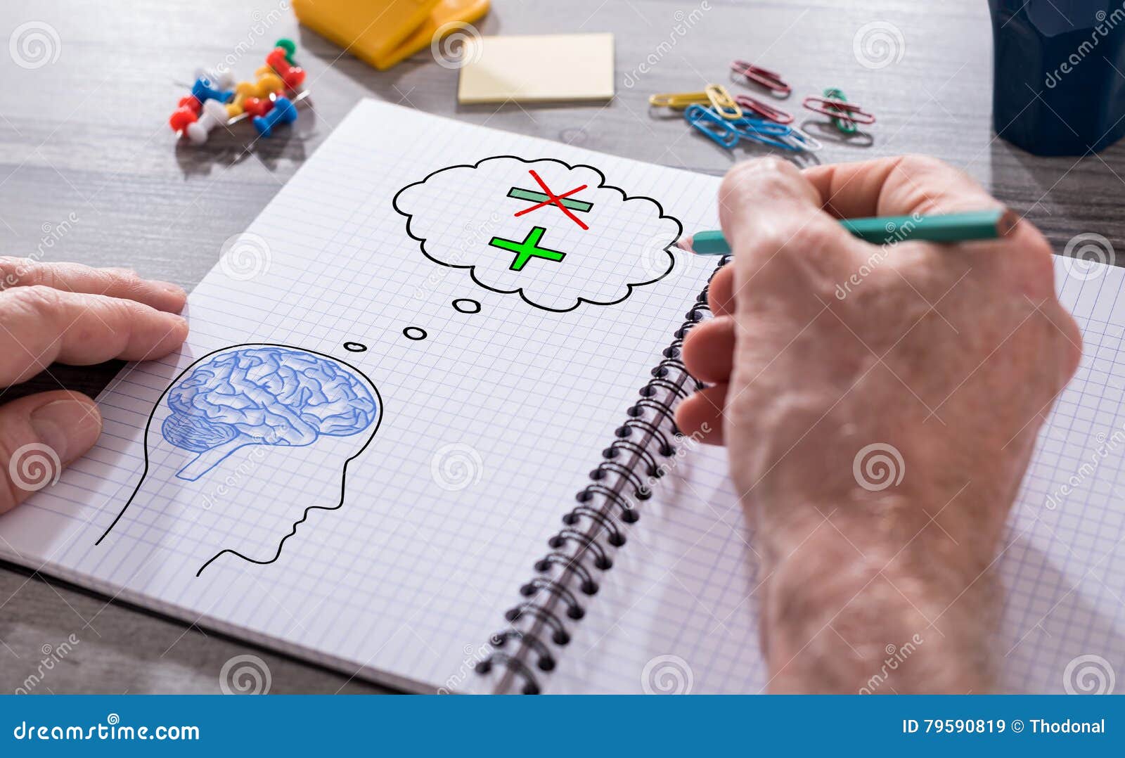 Positive Thought Concept on a Notepad Stock Image - Image of happy ...