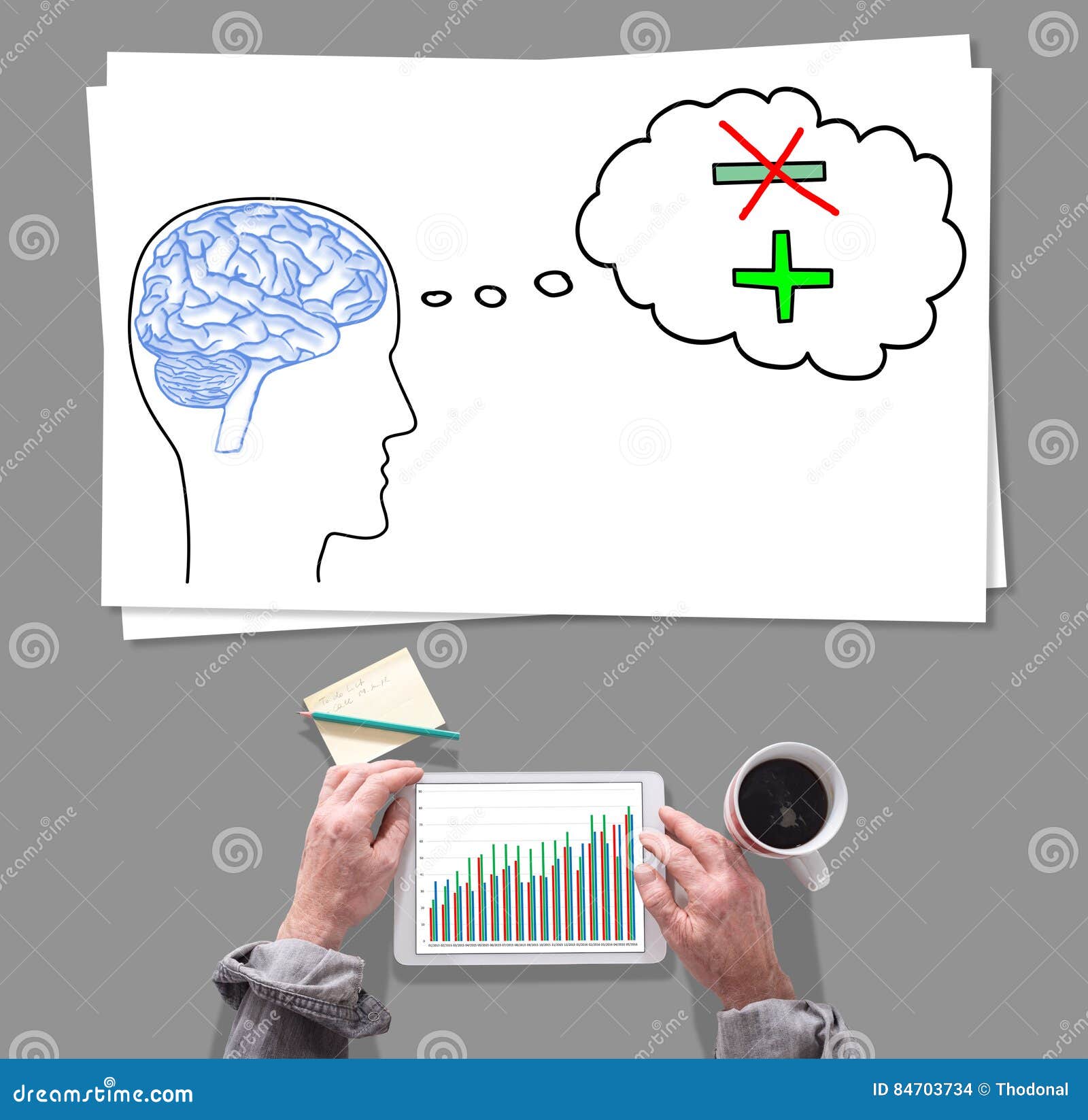 Positive Thought Concept Placed on a Desk Stock Photo - Image of ...