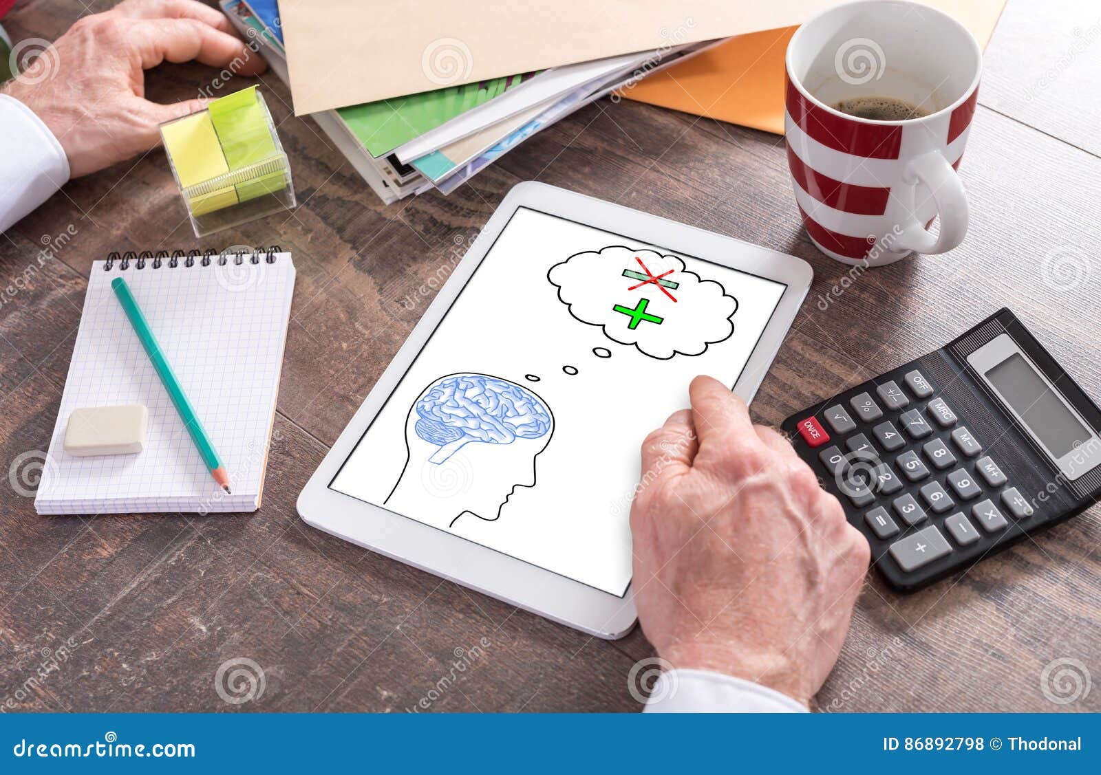 Positive Thought Concept on a Tablet Stock Photo - Image of happy ...