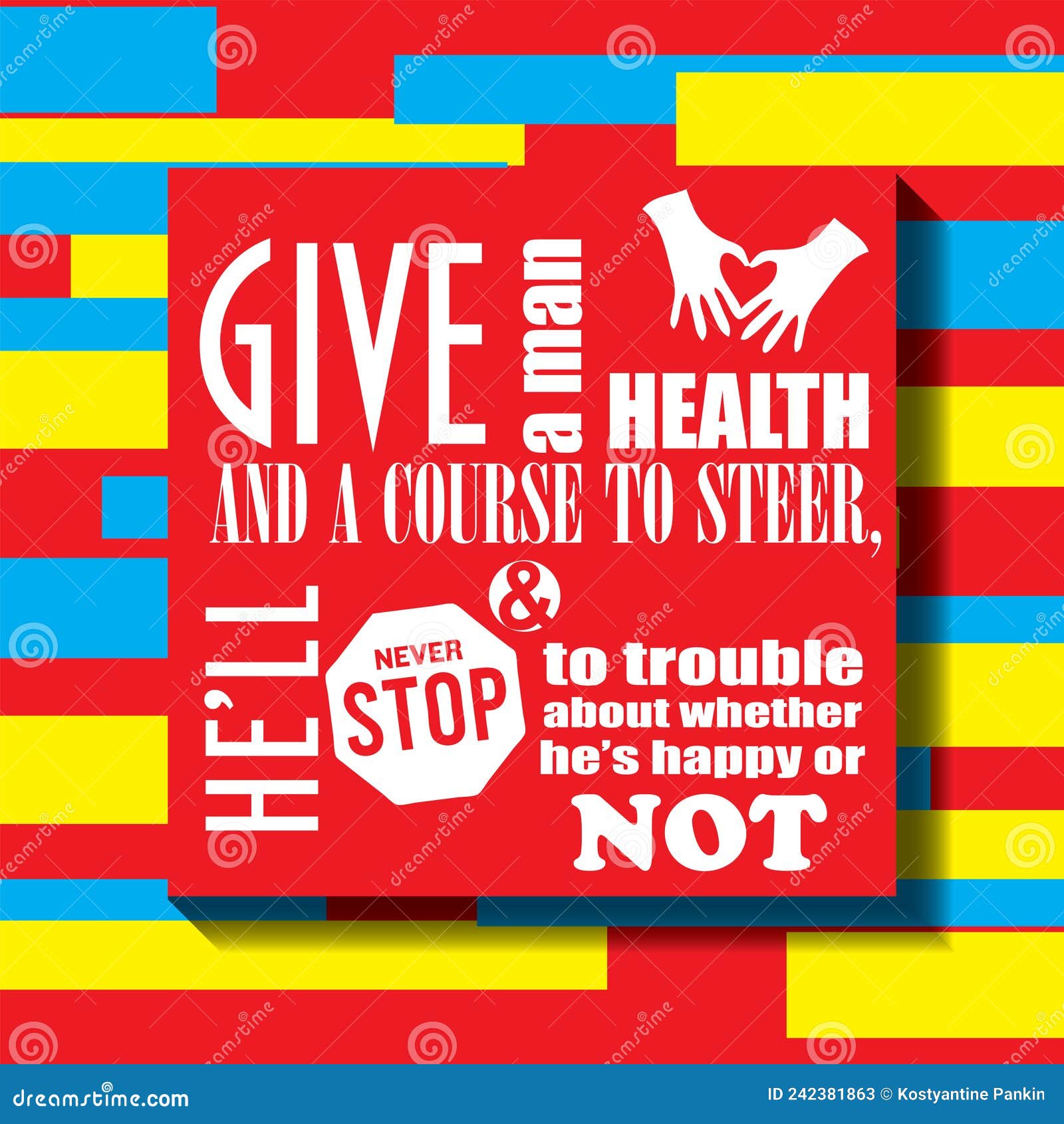 Positive Thought about Health Stock Vector - Illustration of poster ...