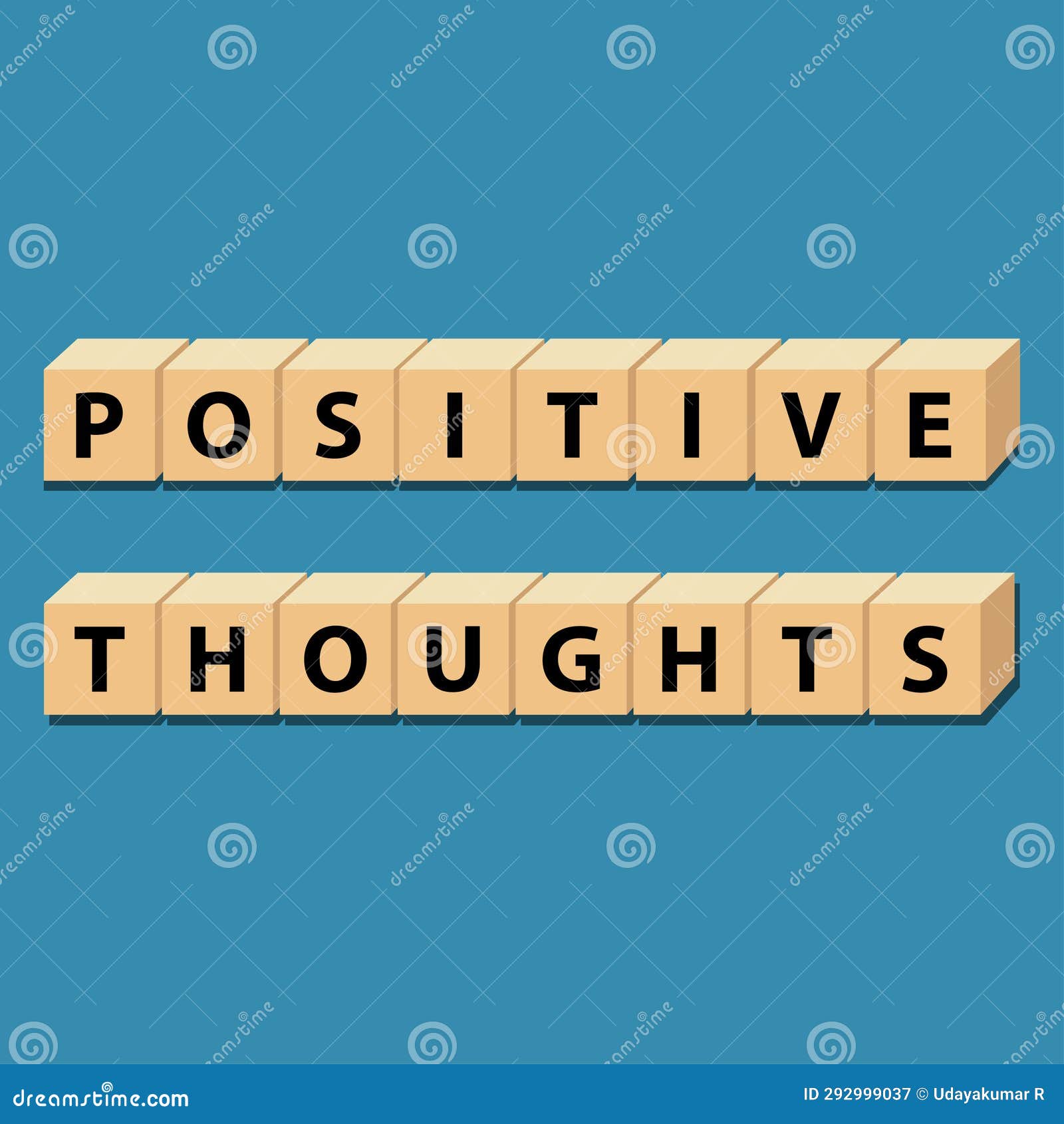 Positive Thoughts: Cube Words, Positivity, Vector Illustration Design ...
