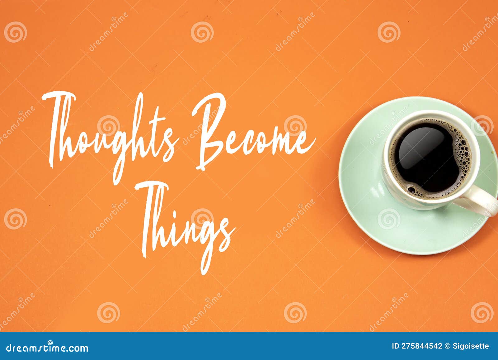 Positive Thoughts for Self Esteem Building with Coffee Cup . Stock ...