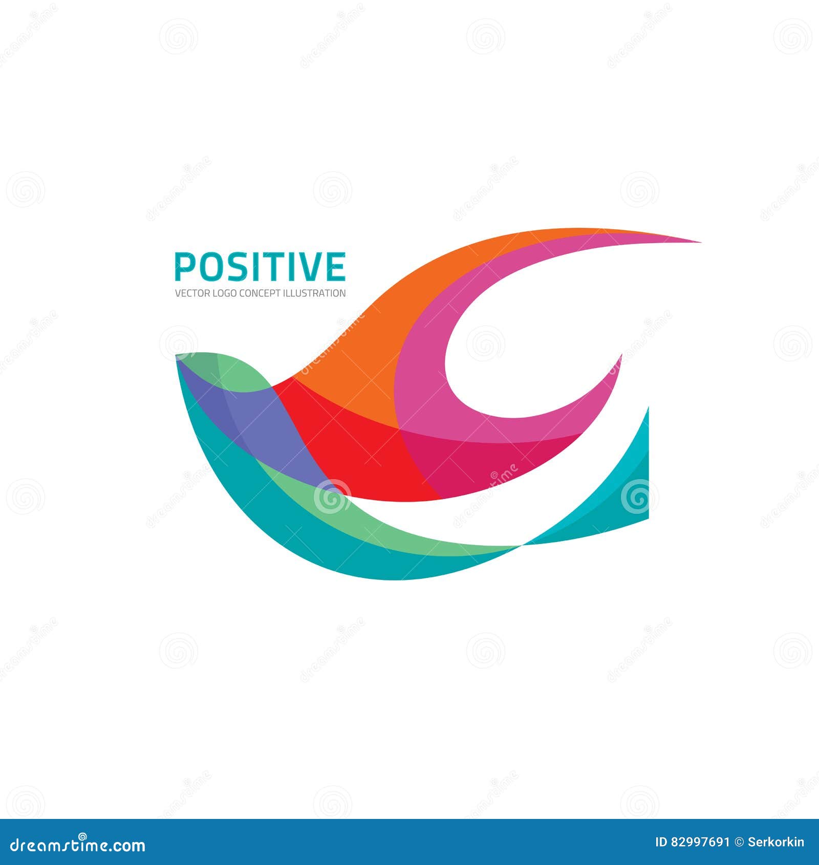 Positive - Vector Logo Template Concept Illustration. Abstract Bird ...
