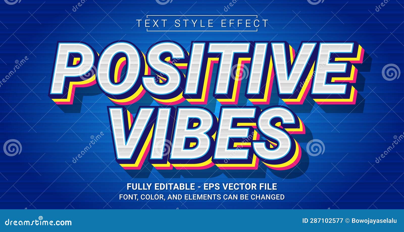 Positive Vibes Text Style Effect. Editable Graphic Text Template Stock ...