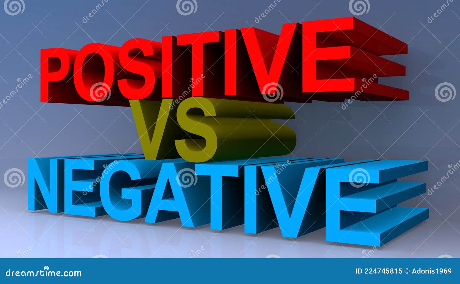 Positive Vs Negative on Blue Stock Illustration - Illustration of ...