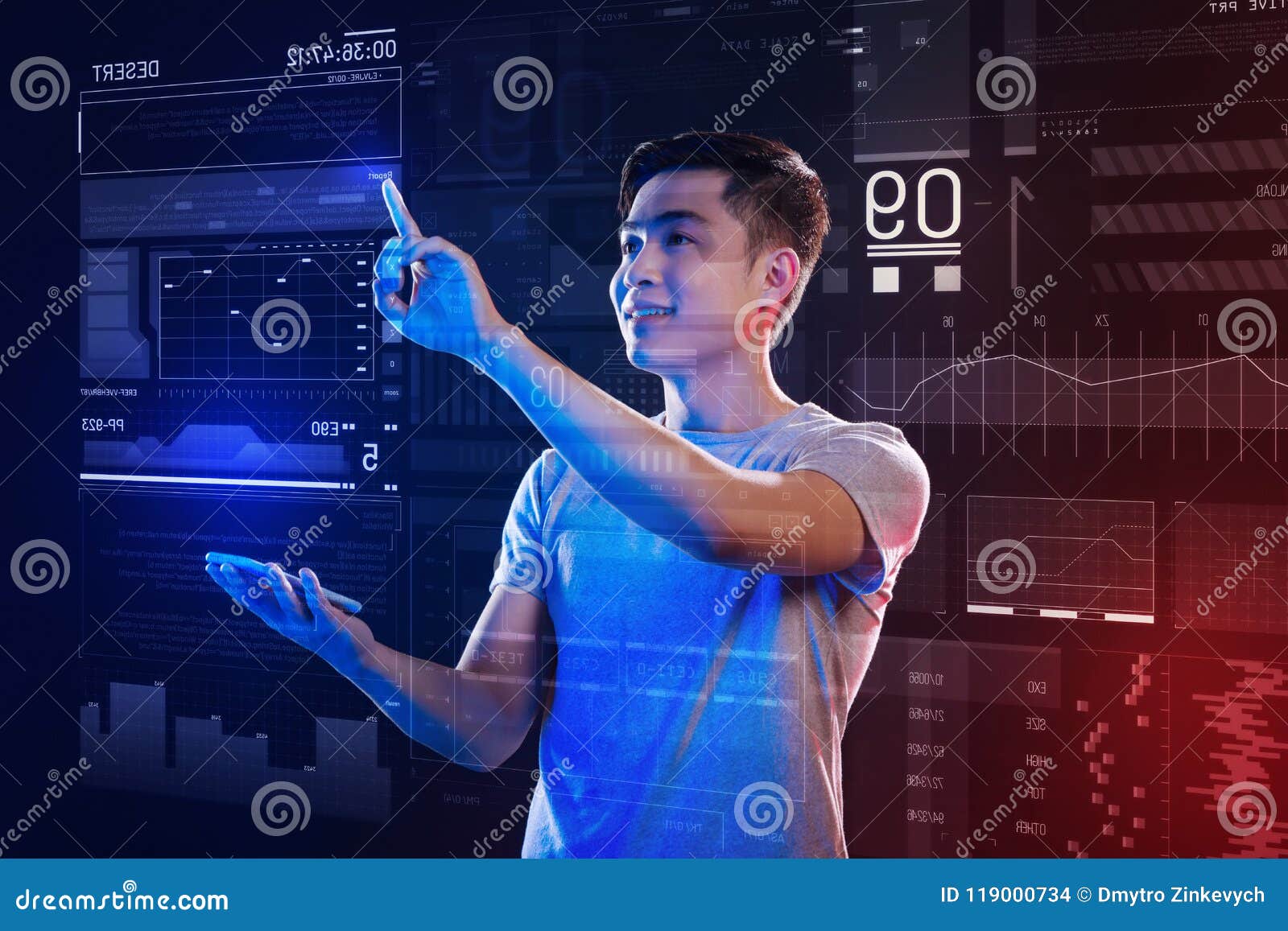 Positive Web Developer Feeling Excited while Working with Modern Device ...