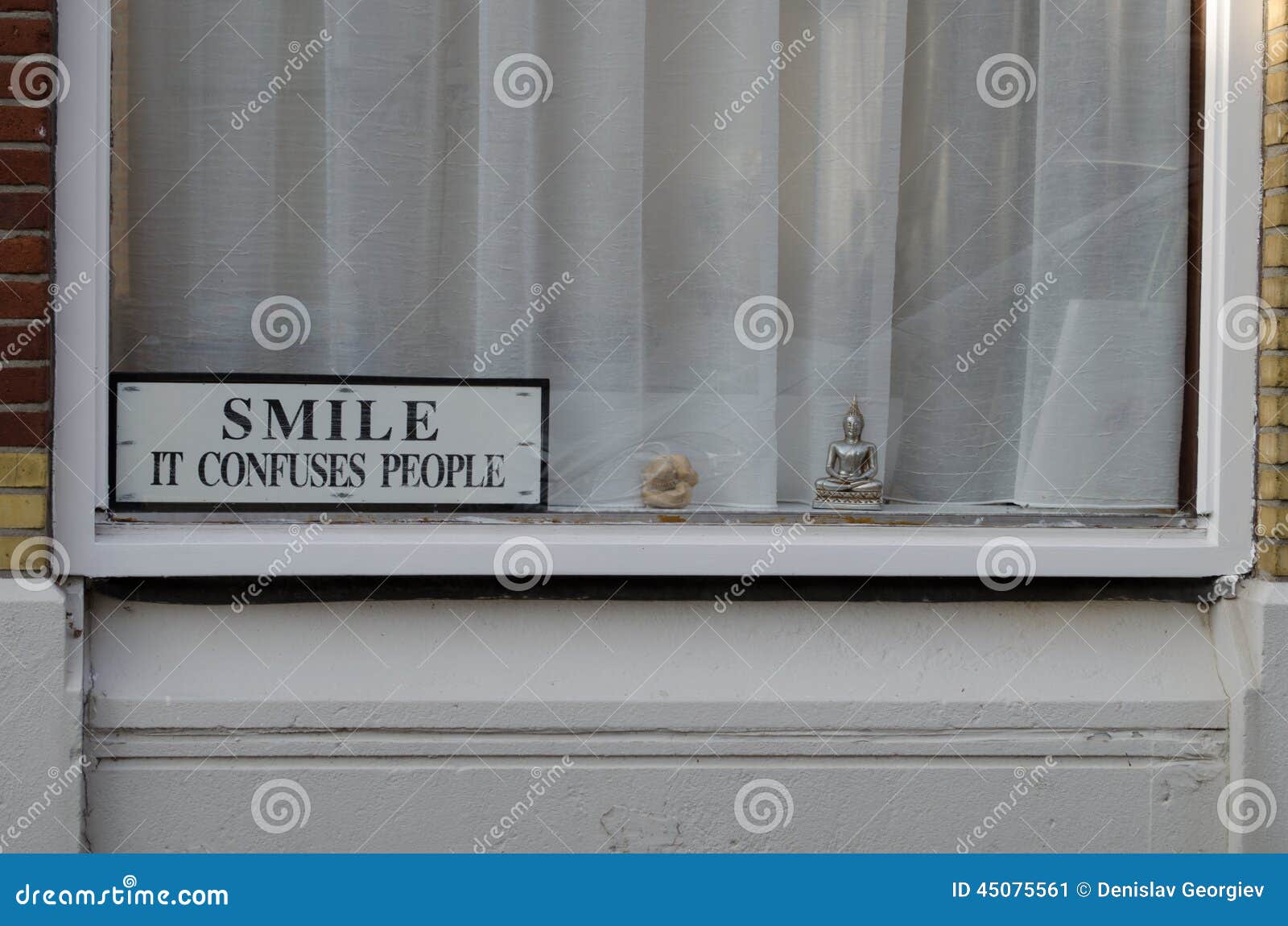 Positive Window,thinking and Smiling Stock Image - Image of amsterdam ...