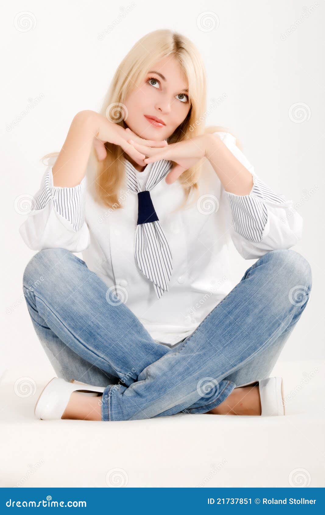 Positive woman sitting stock image. Image of away, sitting - 21737851