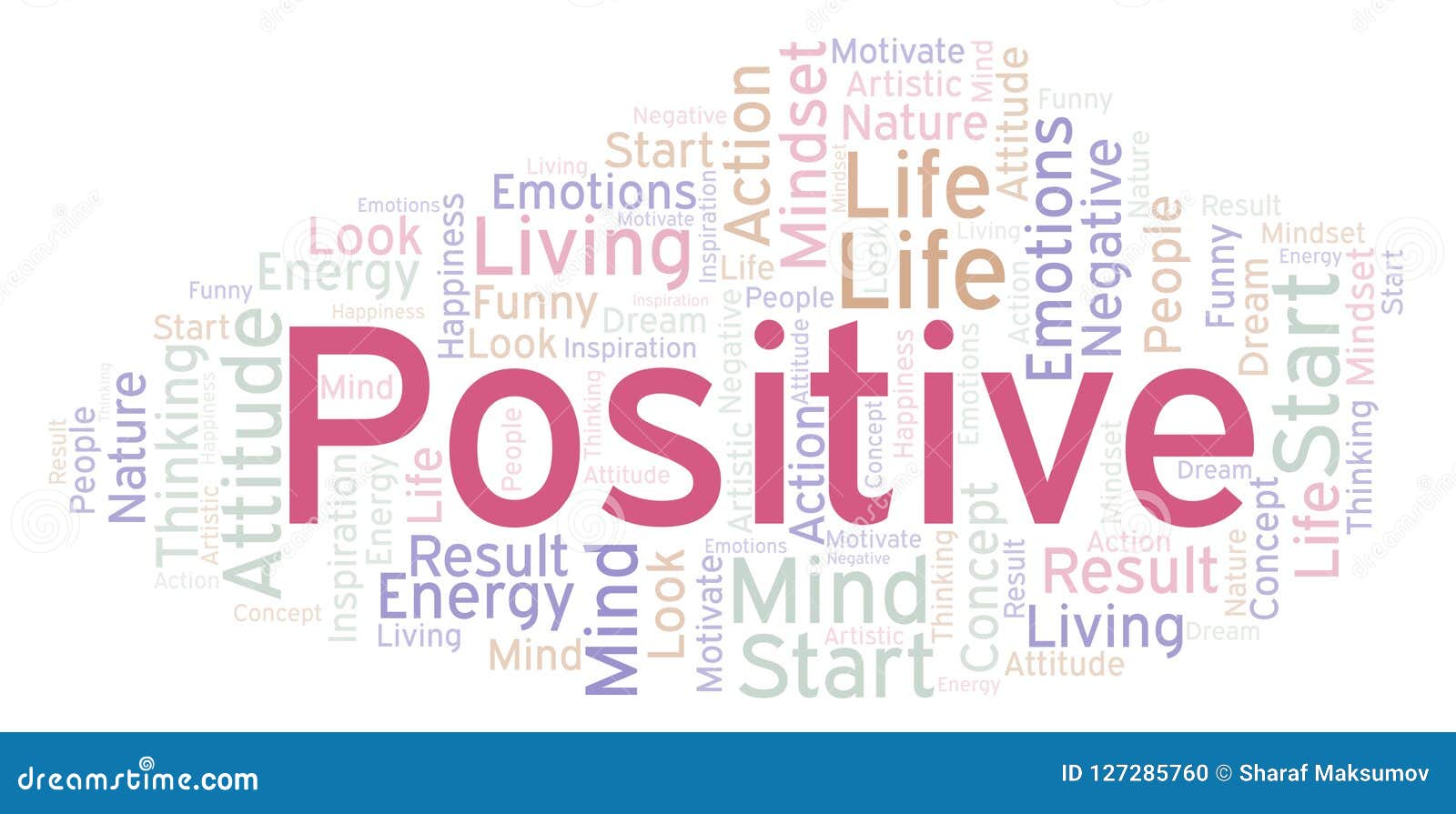 Positive Word Cloud, Made with Text only. Stock Illustration ...