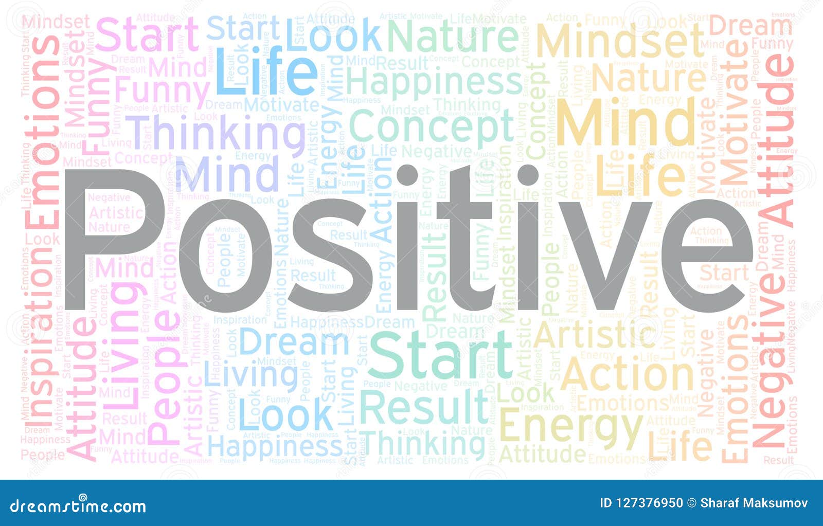 Positive Word Cloud, Made with Text only. Stock Illustration ...
