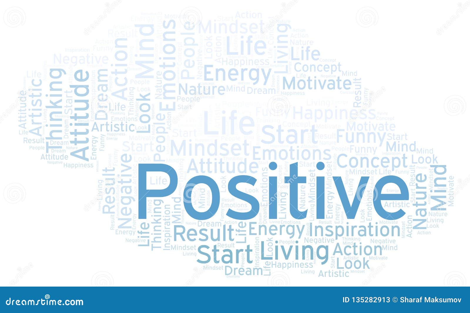 Positive Word Cloud, Made with Text only Stock Illustration ...