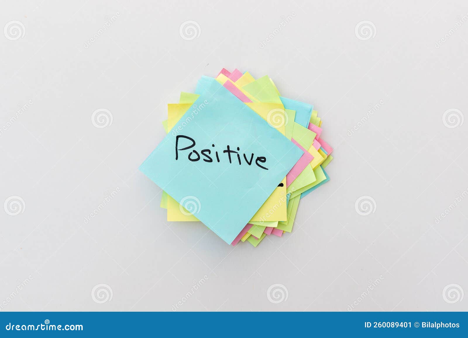 Positive Word Hand Written on a Sticky Note Stock Image - Image of word ...