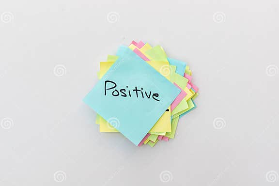 Positive Word Hand Written on a Sticky Note Stock Image - Image of word ...