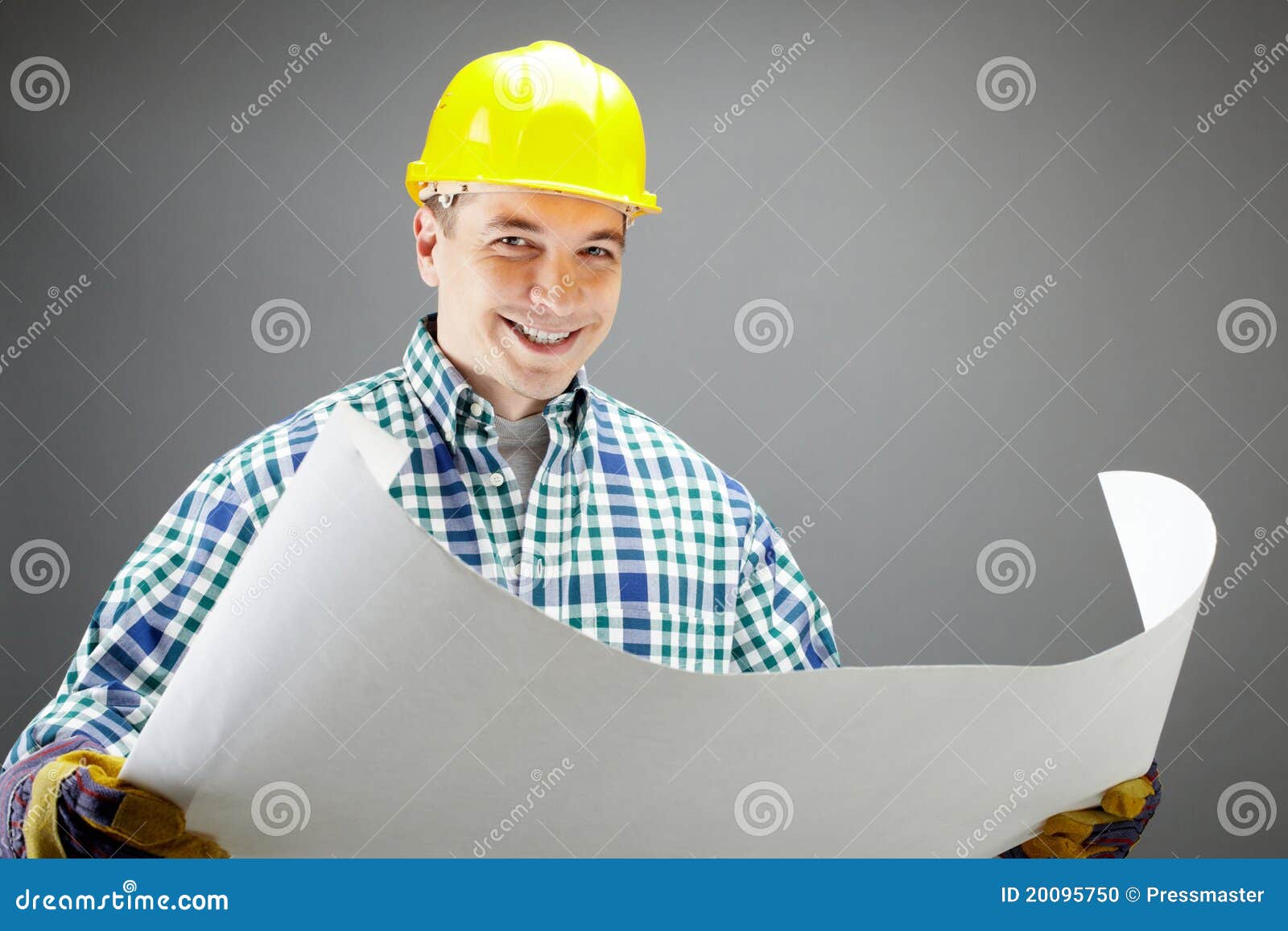Positive worker stock photo. Image of handsome, builder - 20095750