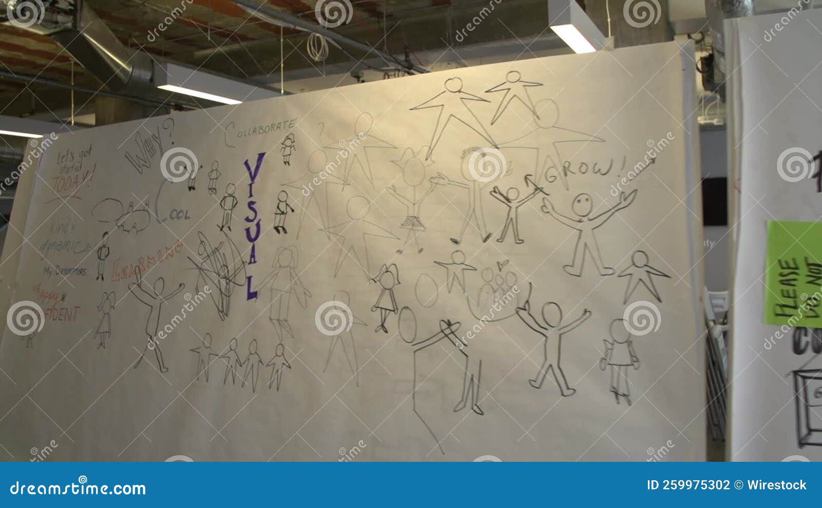 Positive Working Board with Drawings and Inscriptions. Stock Footage ...