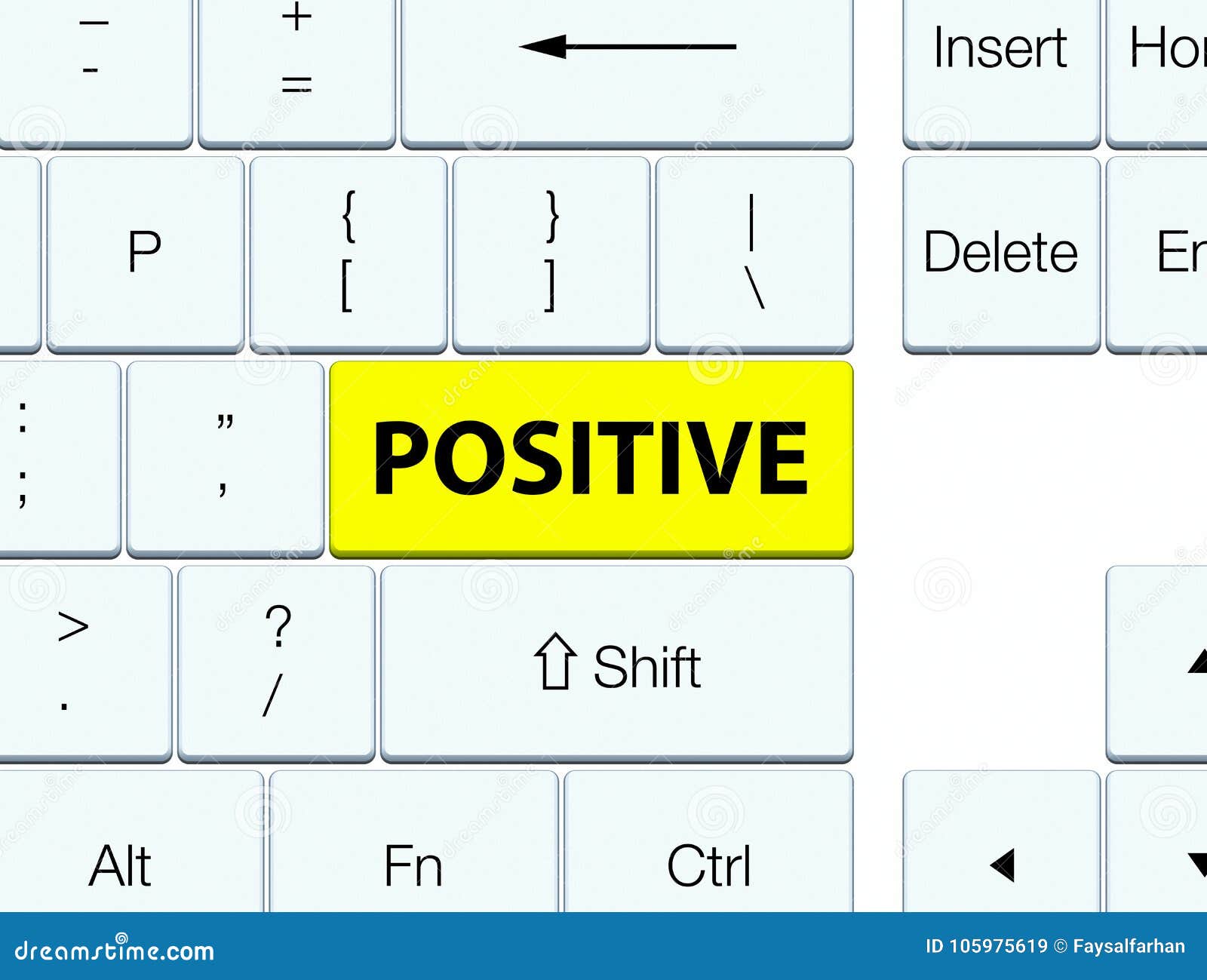 Positive Yellow Keyboard Button Stock Illustration - Illustration of ...