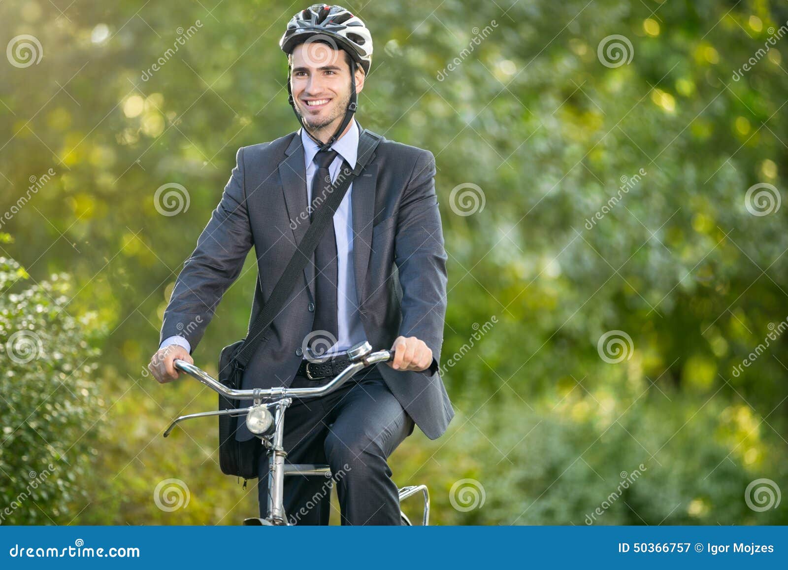 Positive Young Man Riding a Bicycle To Work Stock Image - Image of bike ...