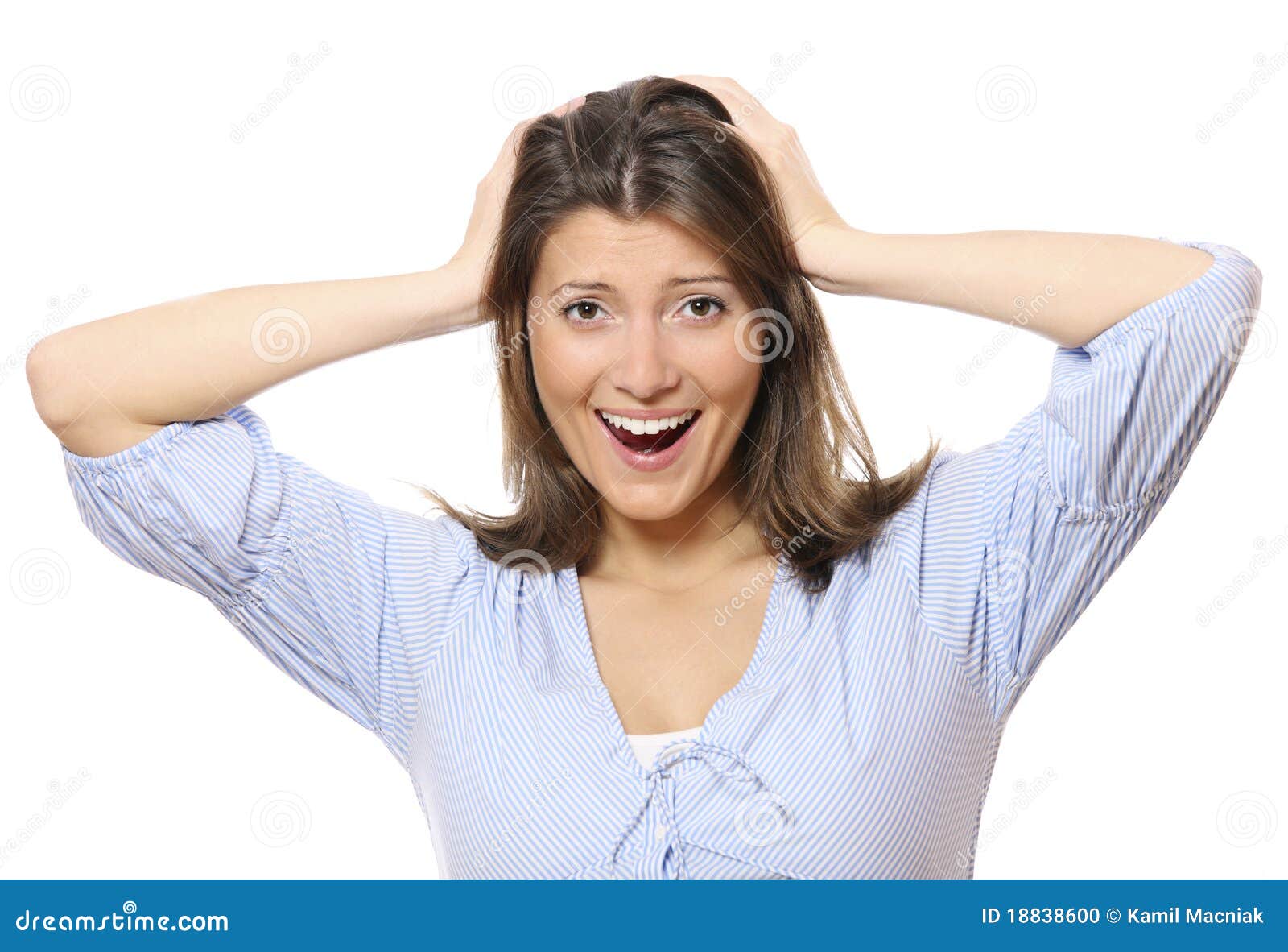 Positively surprised? stock photo. Image of lady, model - 18838600