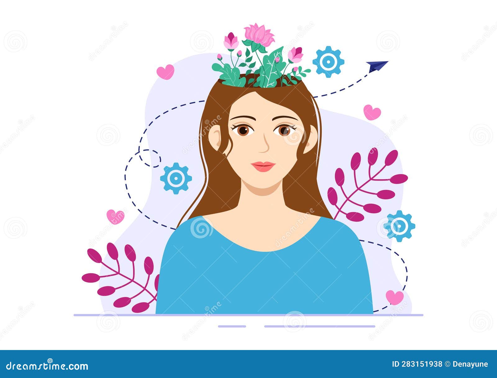 Positives Thoughts Vector Illustration With Thinking Positive As A ...