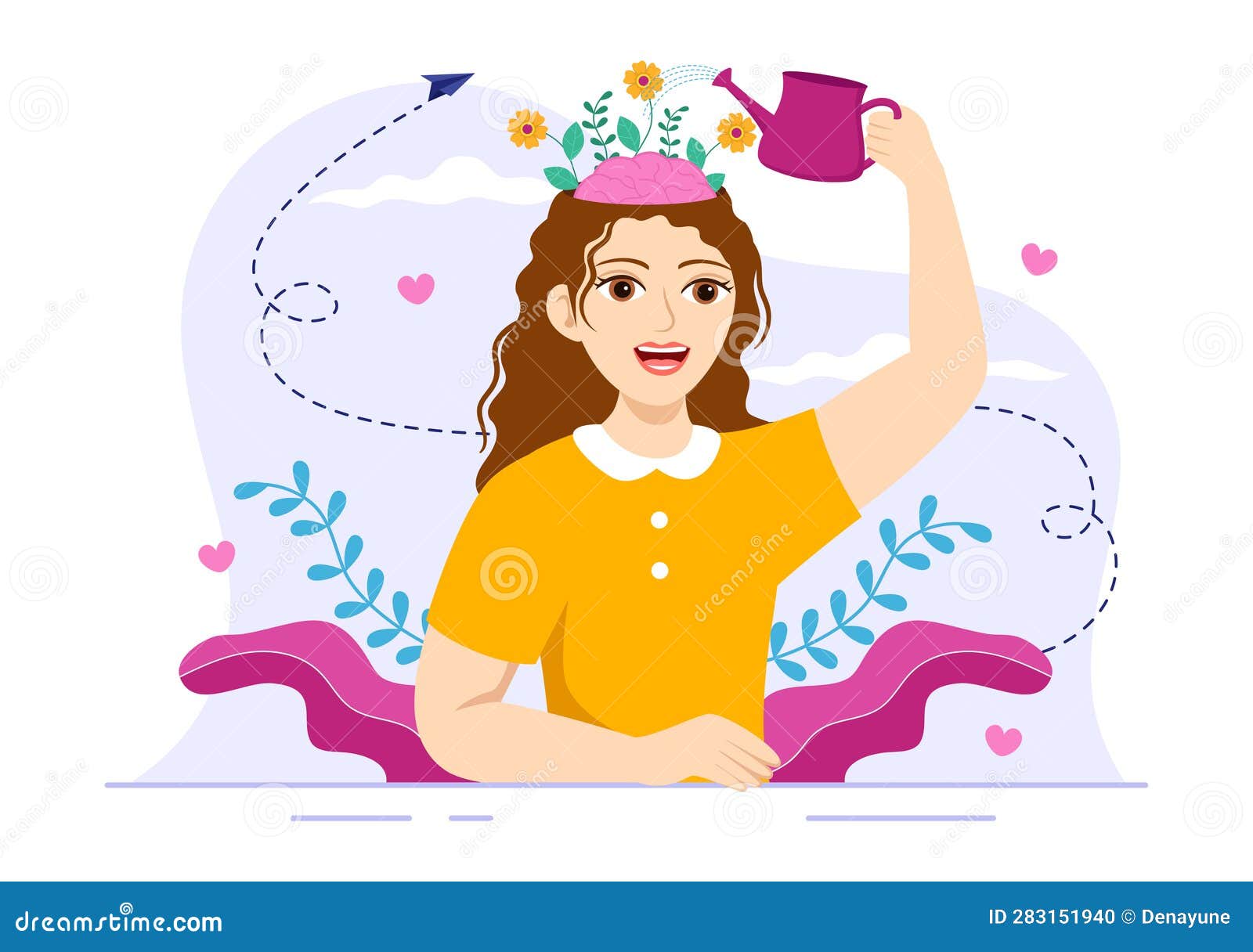 Positives Thoughts Vector Illustration with Thinking Positive As a ...