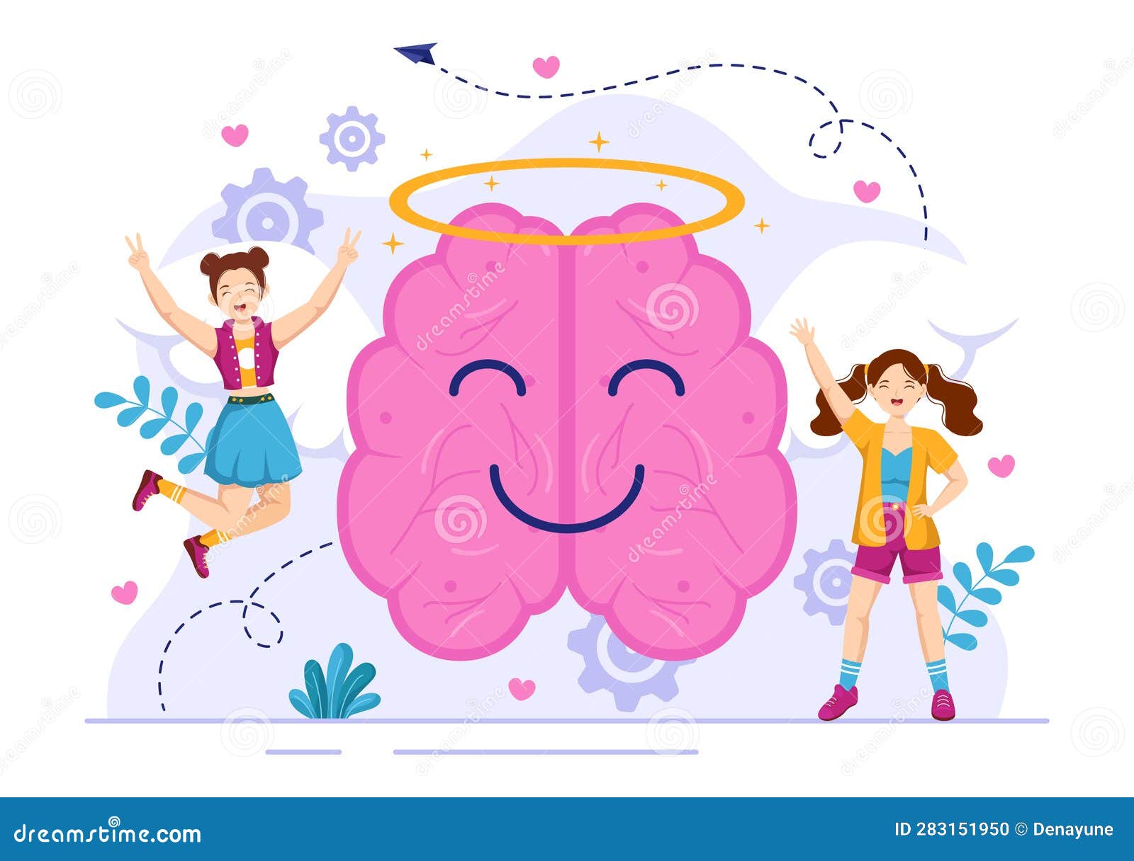 Positives Thoughts Vector Illustration With Thinking Positive As A ...