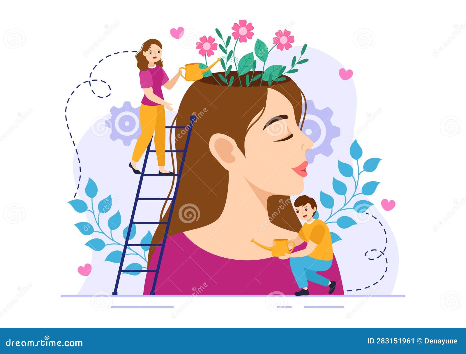 Positives Thoughts Vector Illustration with Thinking Positive As a ...