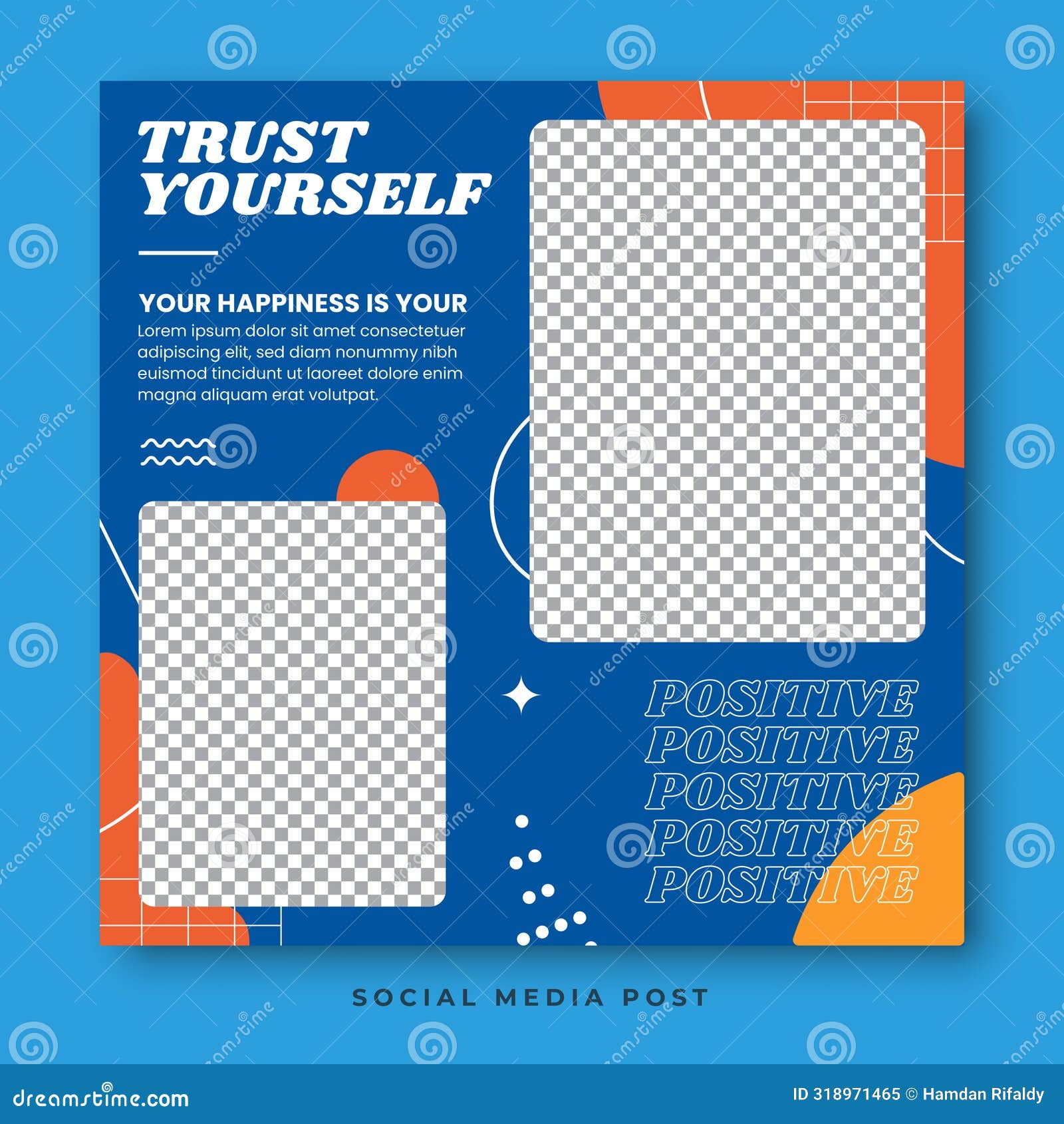 Positivism Template for Social Media Post. Trust Yourself Stock Vector ...