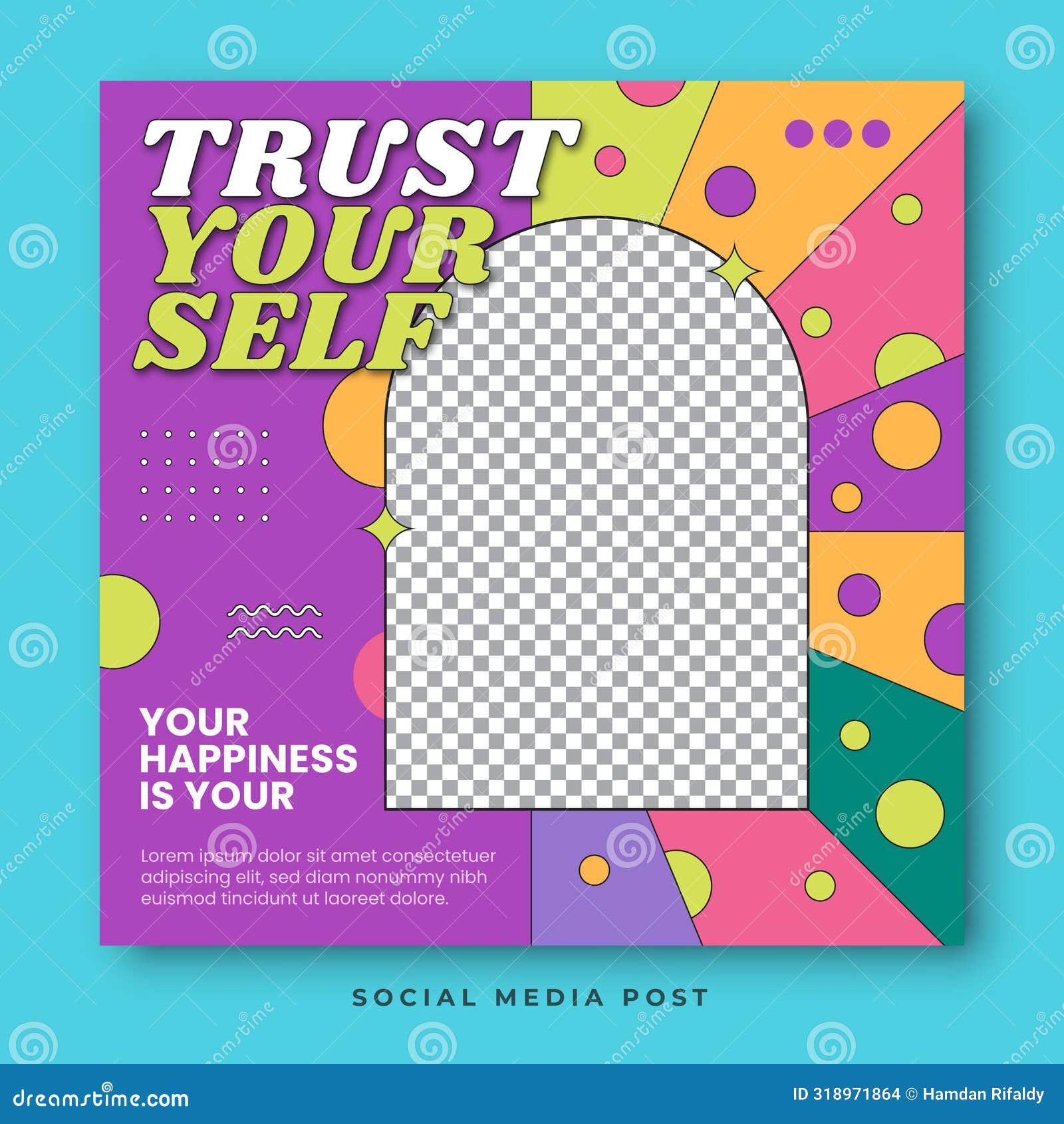 Positivism Template for Social Media Post. Trust Yourself Stock Vector ...