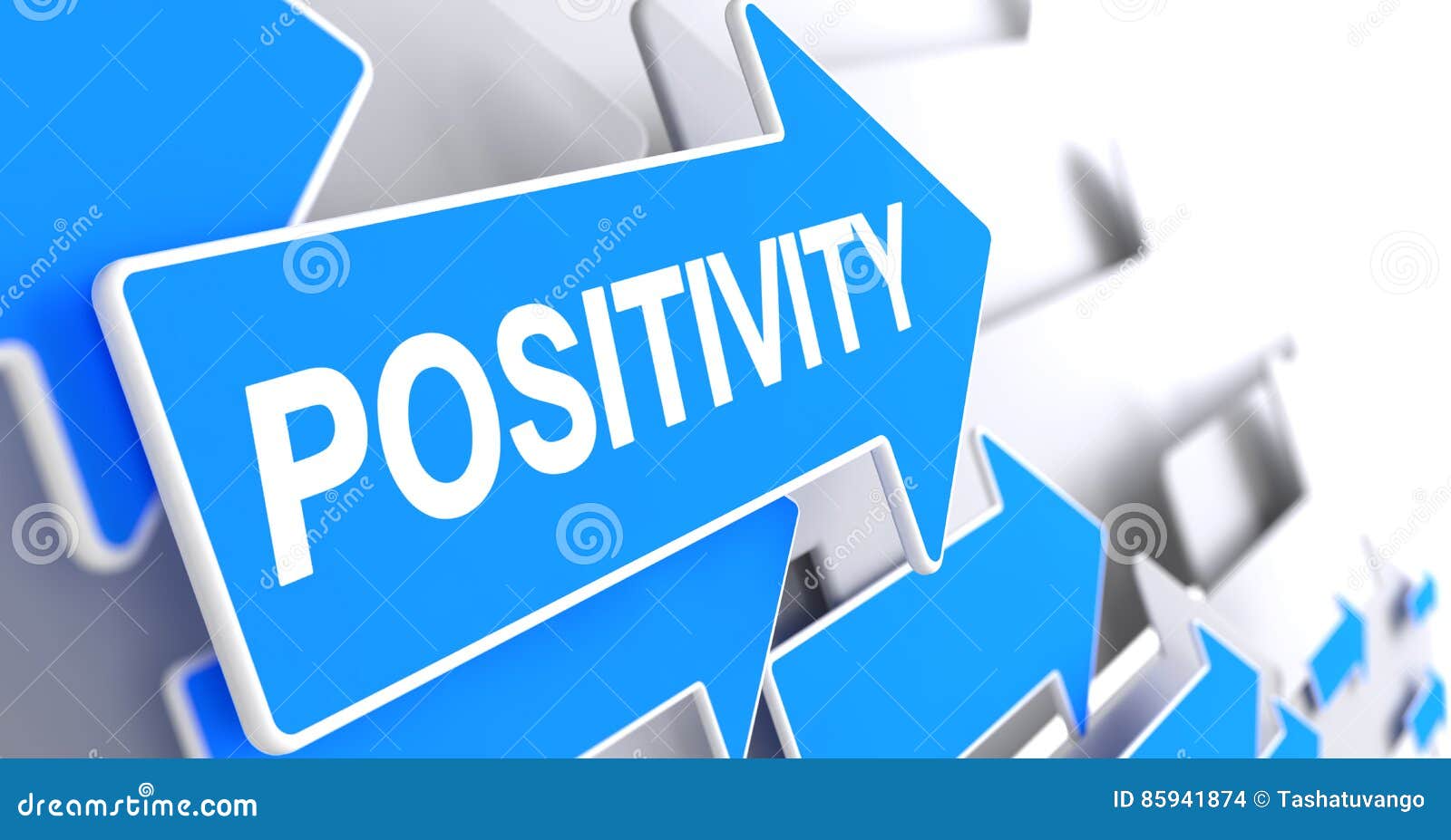 Positivity - Inscription on the Blue Pointer. 3D. Stock Illustration ...
