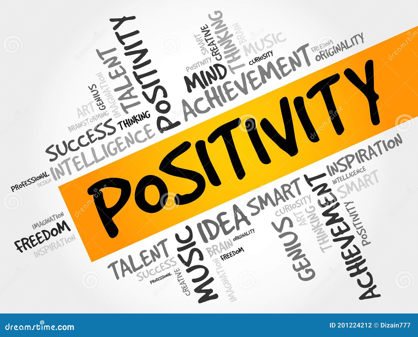 Positivity Word Cloud Collage Stock Illustration - Illustration of ...