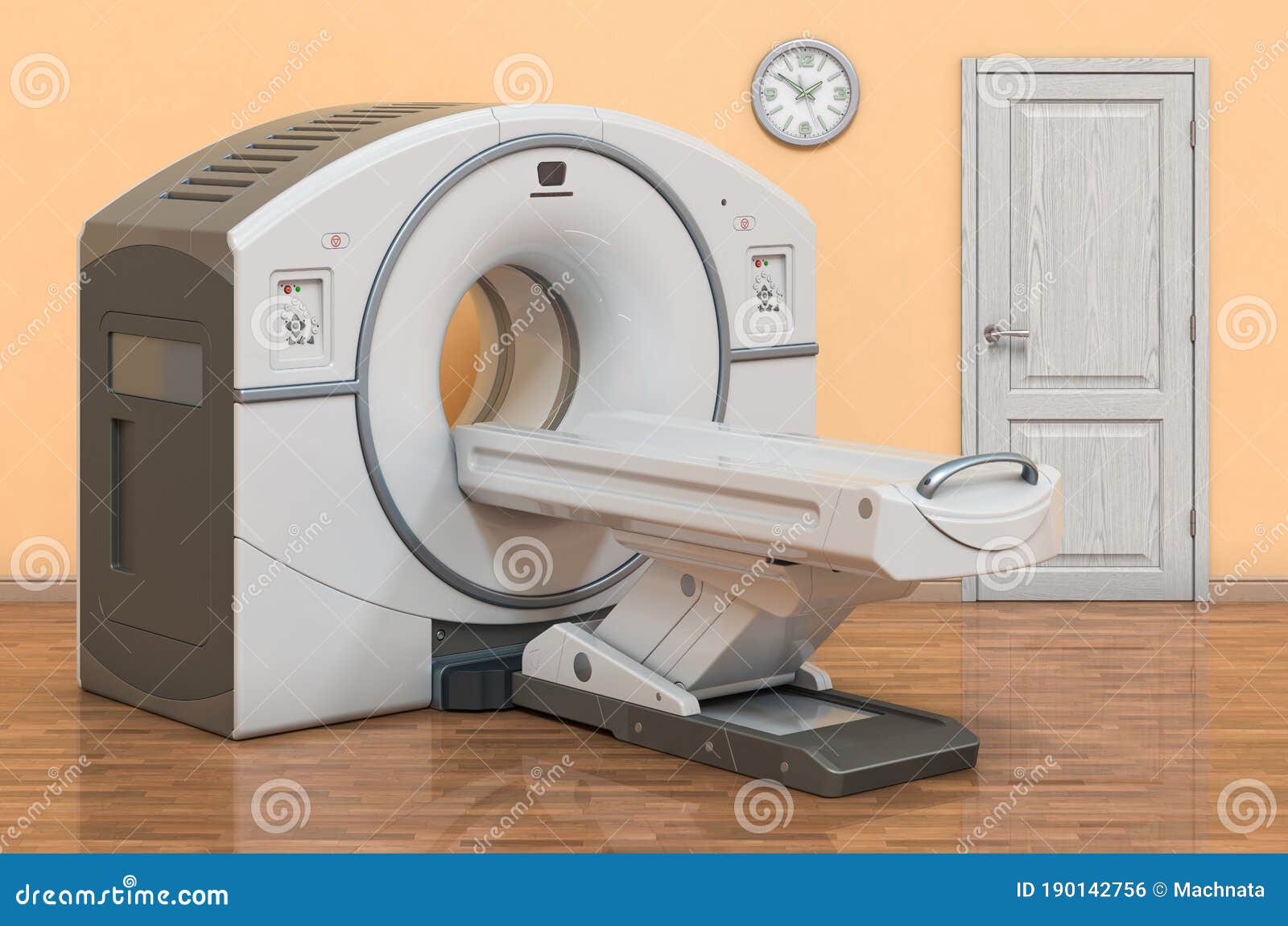 Positron Emission Tomography, PET Scanner in Room. 3D Rendering Stock ...