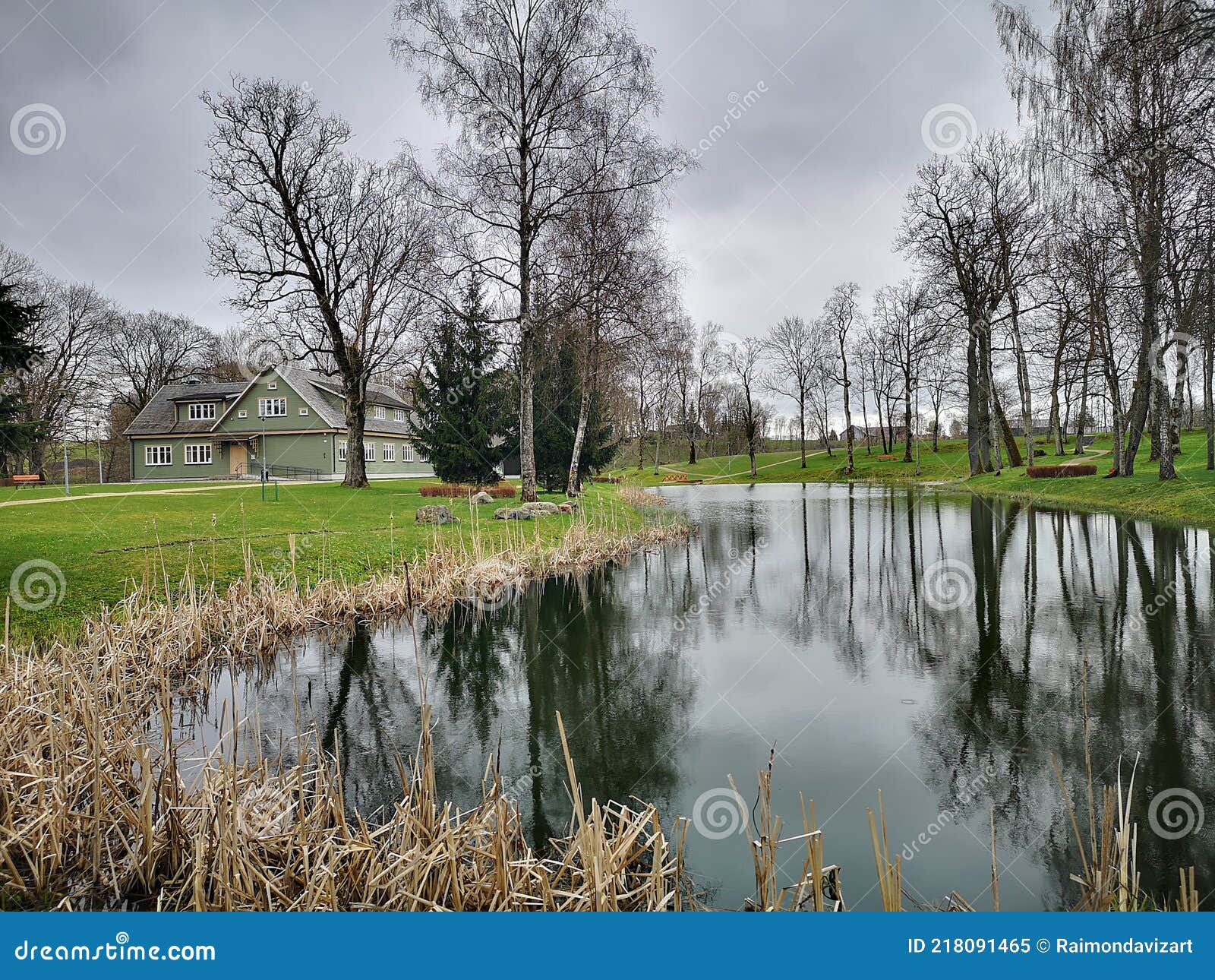 Poska Museum in Lithuania stock image. Image of green - 218091465