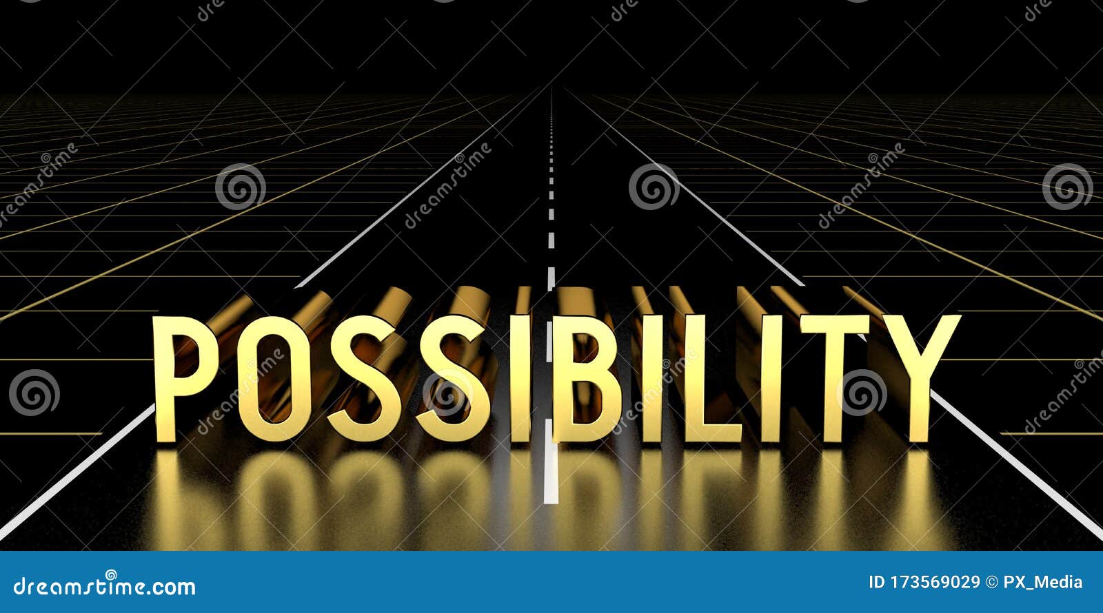 Possibility Concept, Road - 3D Rendering Stock Illustration ...