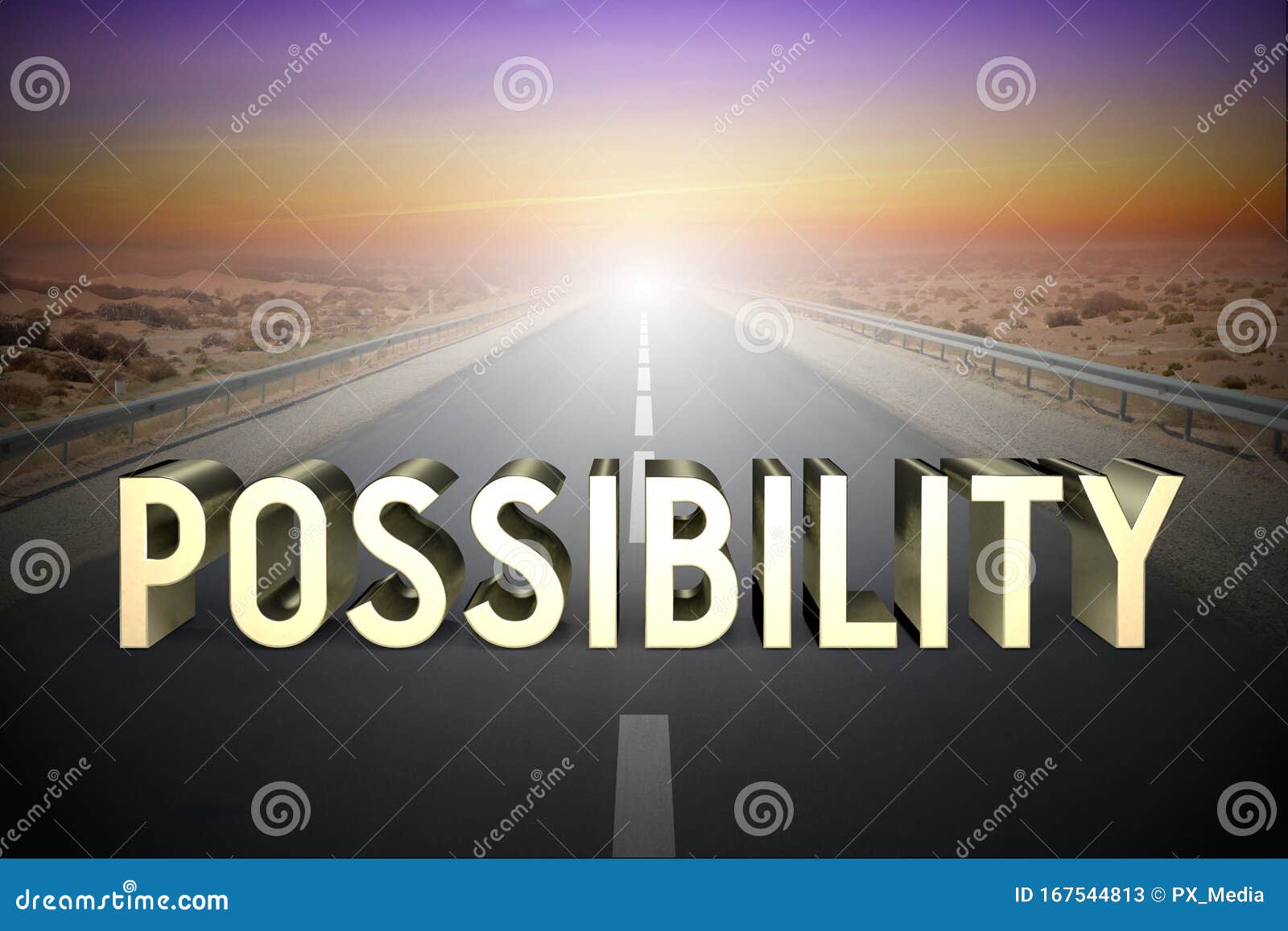 Possibility Concept, Road - 3D Rendering Stock Illustration ...