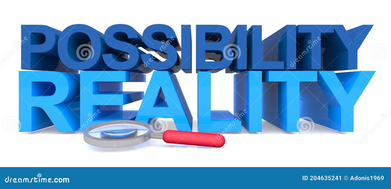 Possibility Reality on White Stock Illustration - Illustration of signs ...