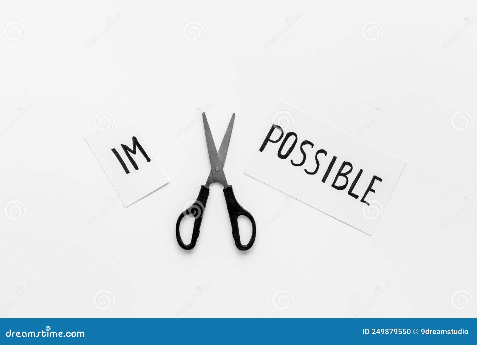 It is Possible Concept. Word Impossible Becomes Possible with Scissors ...