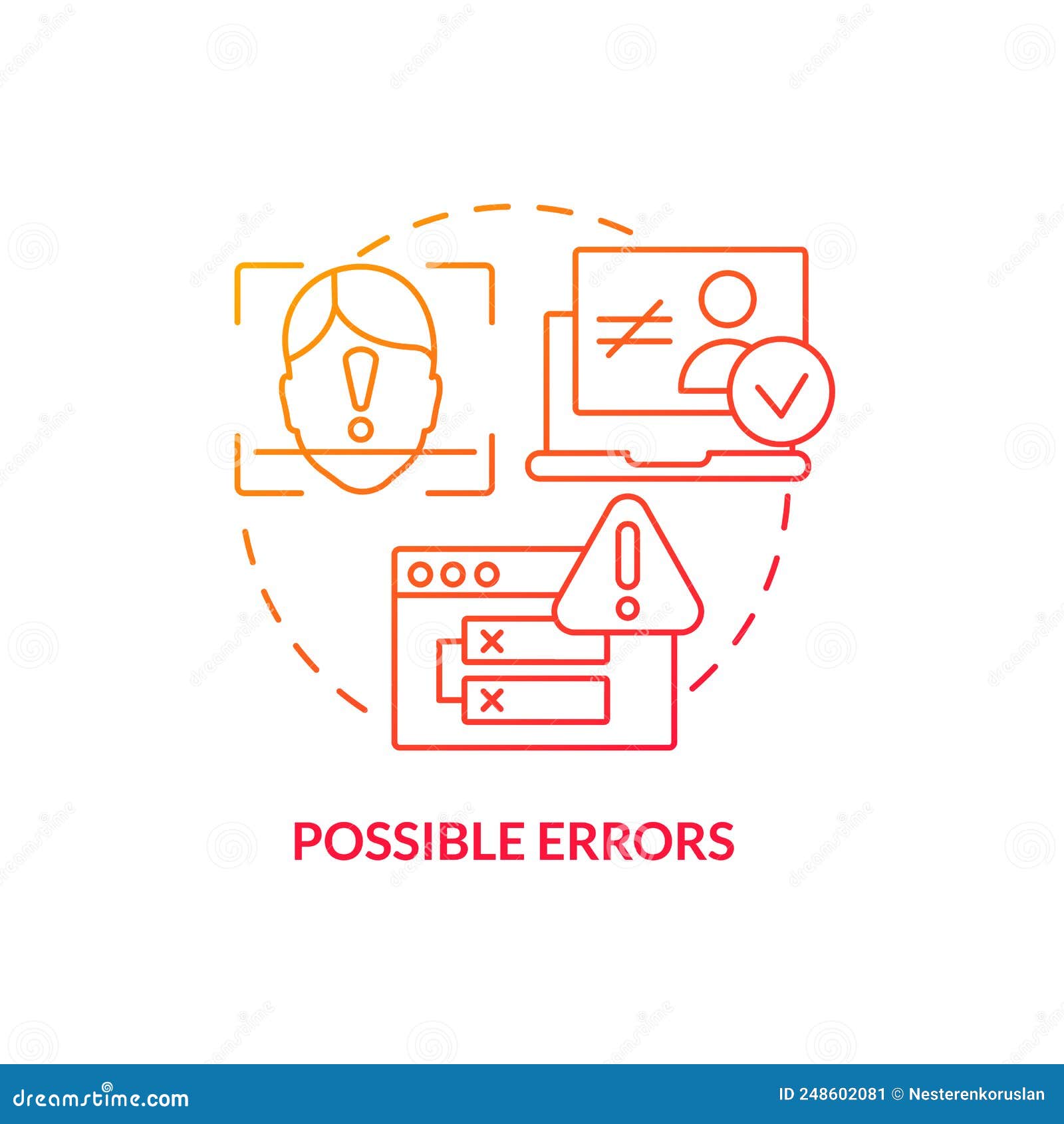 Possible Errors Red Gradient Concept Icon Stock Vector - Illustration ...