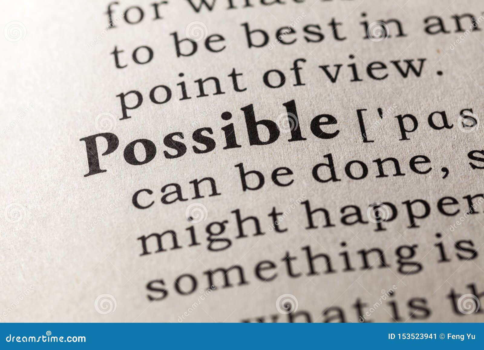 Definition of the Word Possible Stock Image - Image of page, text ...