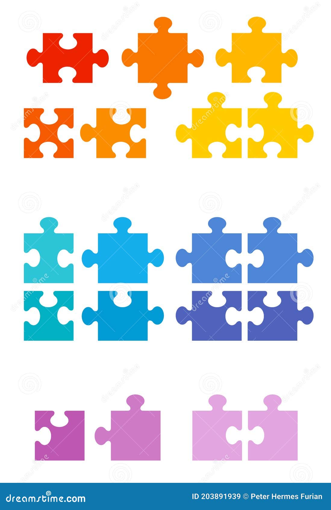 Possible Jigsaw Puzzle Shapes Set Different Pieces Samples Patterns ...