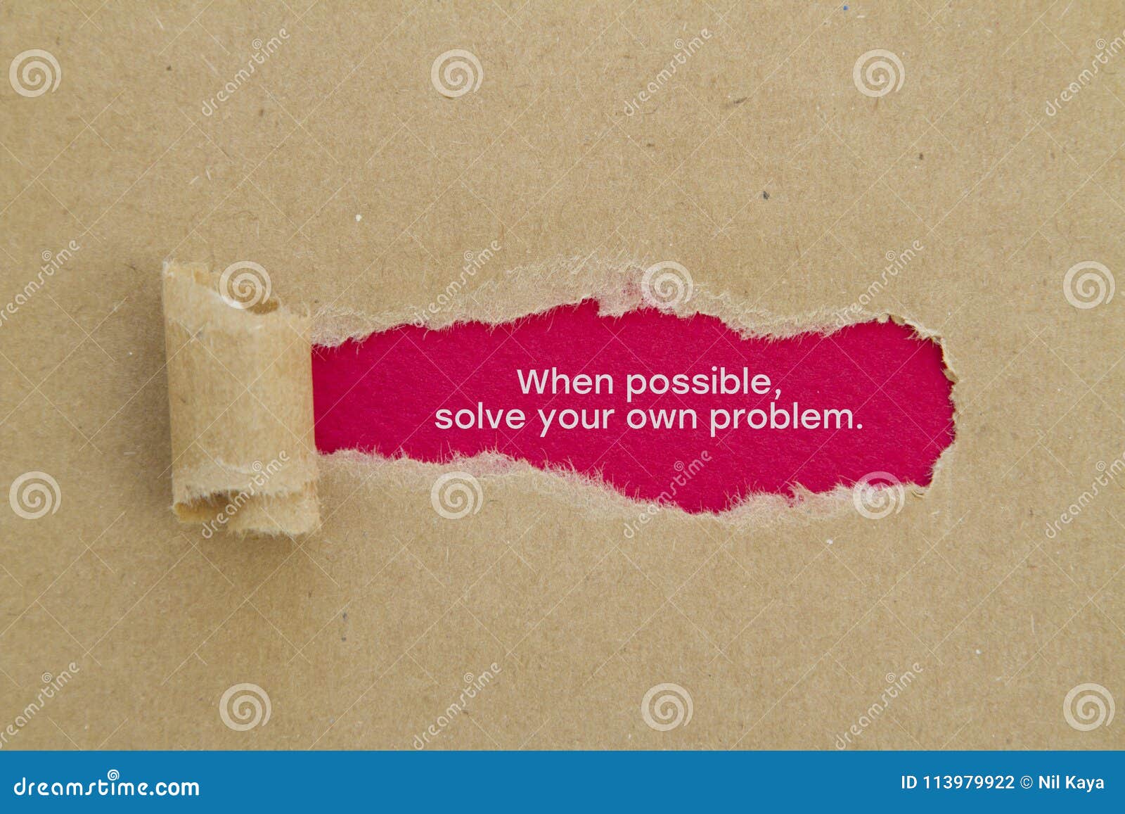 When Possible Solve Your Own Problem. Stock Photo - Image of tearing ...