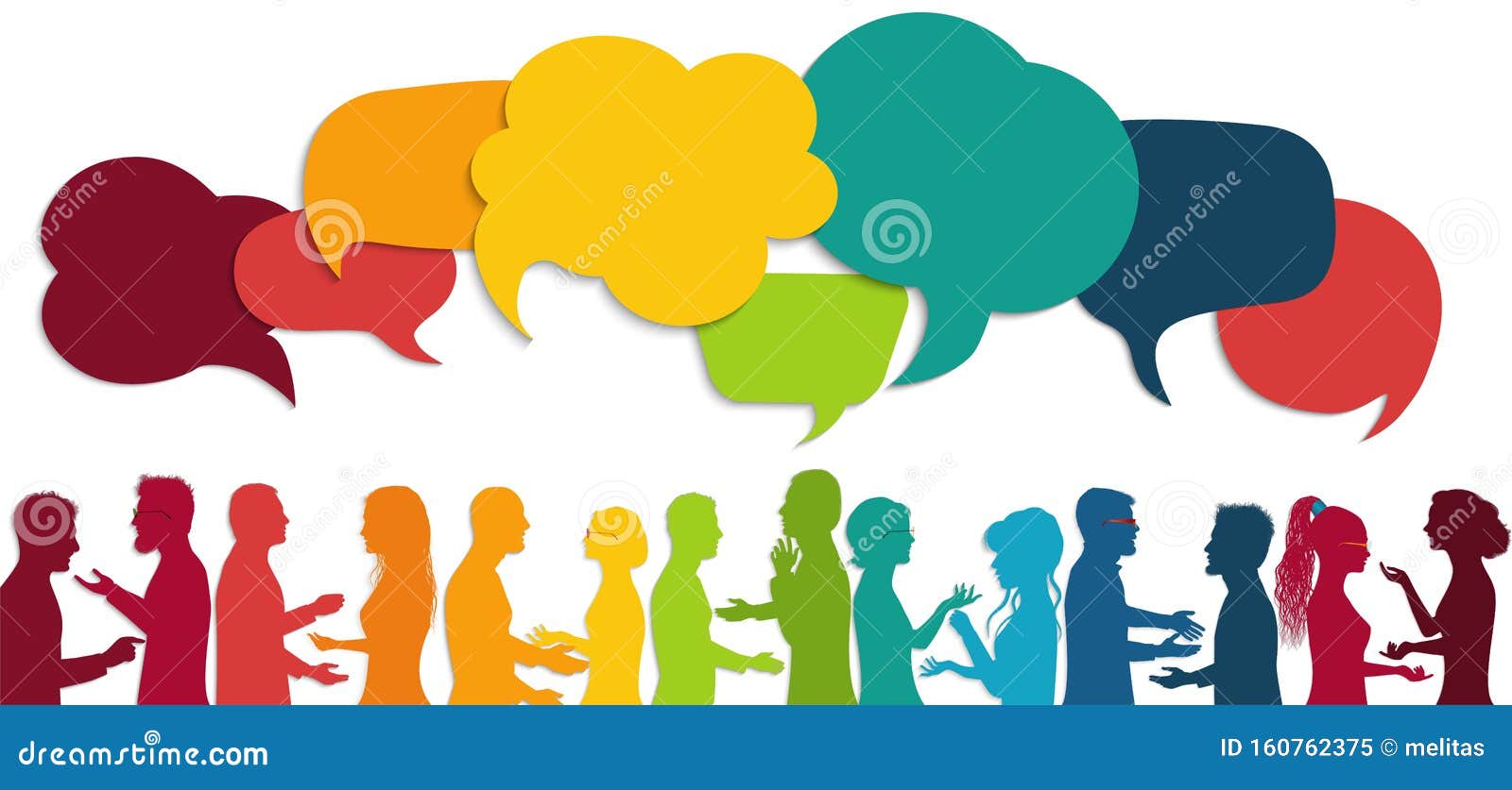 Talking Crowd. People Talking. Dialogue Between People. Colored ...