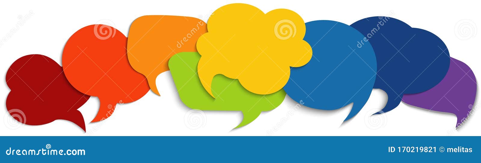 Colored Speech Bubble. Sharing Ideas and Thoughts between Multiethnic ...