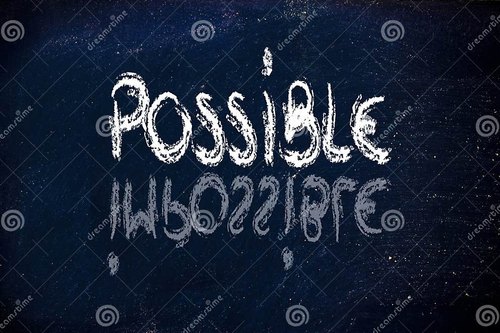 Possible Vs. Impossible, Challenge Concepts on Blackboard Stock ...