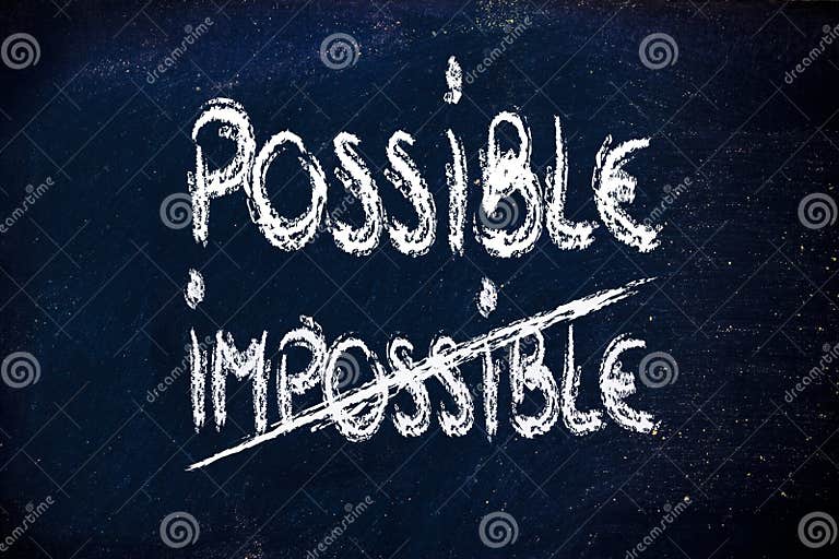Possible Vs. Impossible, Challenge Concepts on Blackboard Stock ...