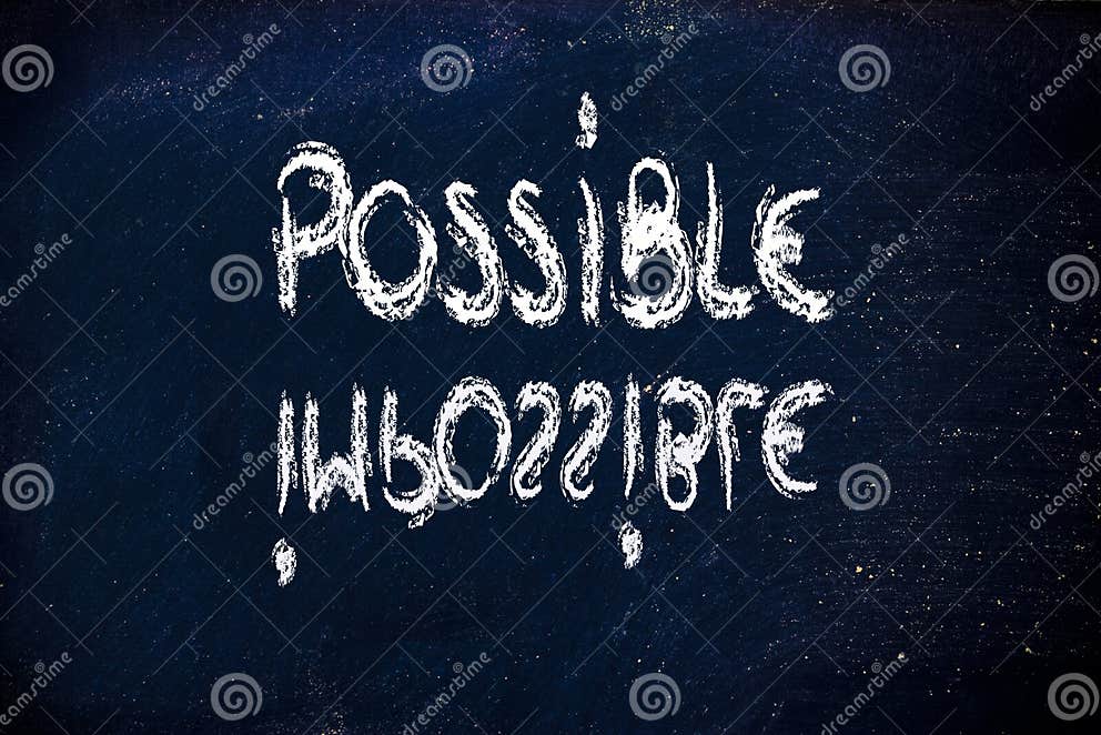 Possible Vs. Impossible, Challenge Concepts on Blackboard Stock ...